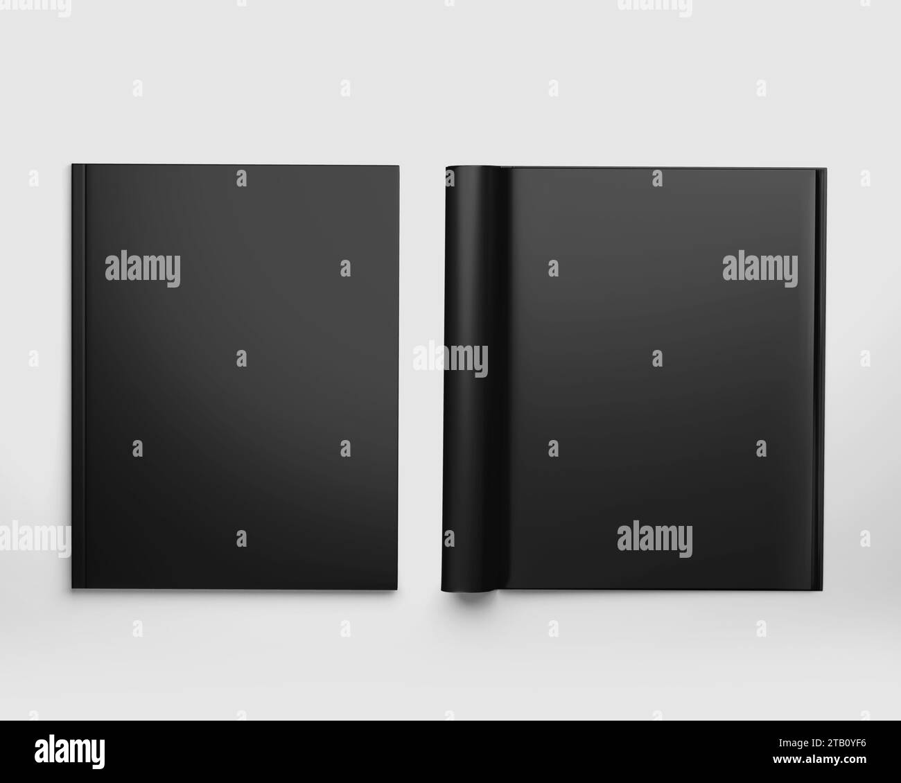 Two Black Magazines beside each other, Book, Booklet, Brochure, Blank ...