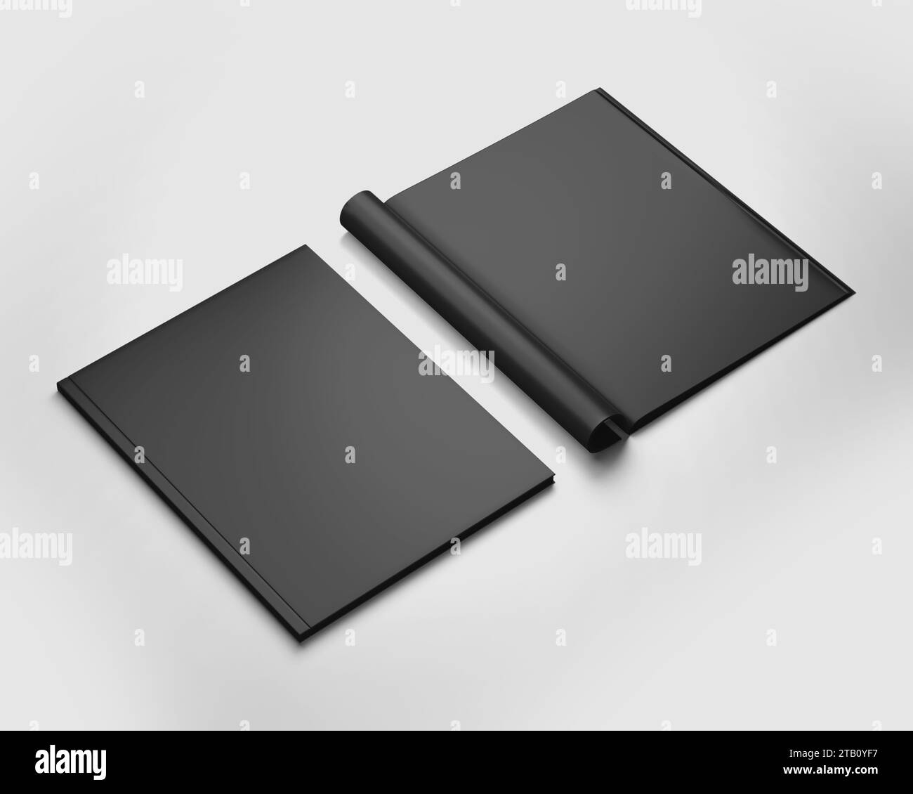 Two Black Magazines beside each other, Book, Booklet, Brochure, Blank ...