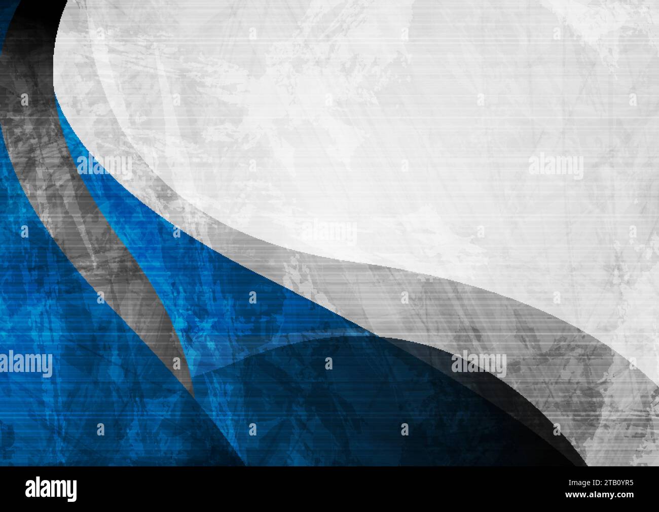 Blue and grey grunge waves abstract minimal background. Vector ...