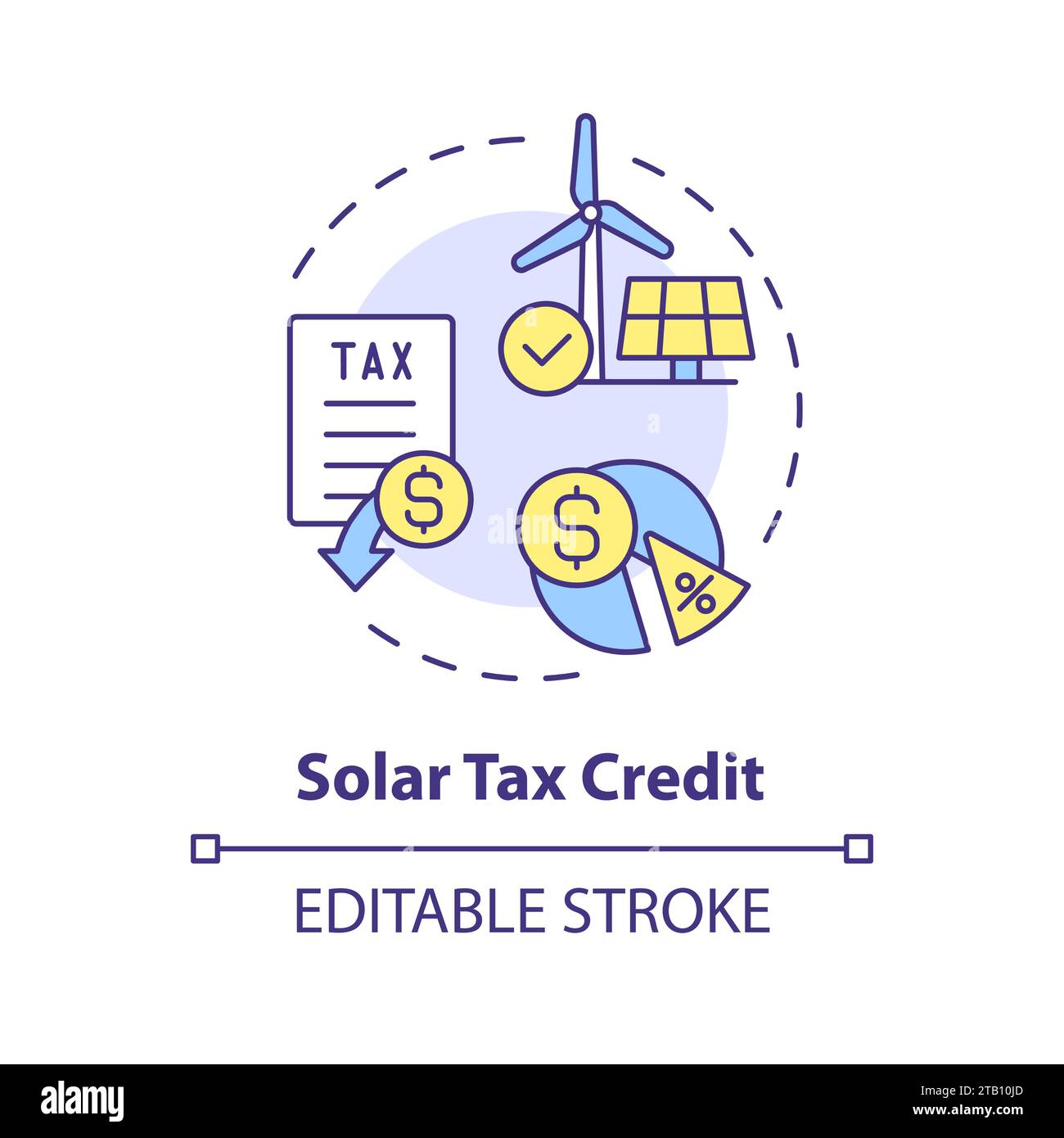 Solar tax credit multi color concept icon Stock Vector Image & Art - Alamy