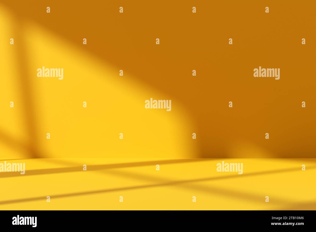 Empty yellow room interior with window shadow. Abstract studio ...