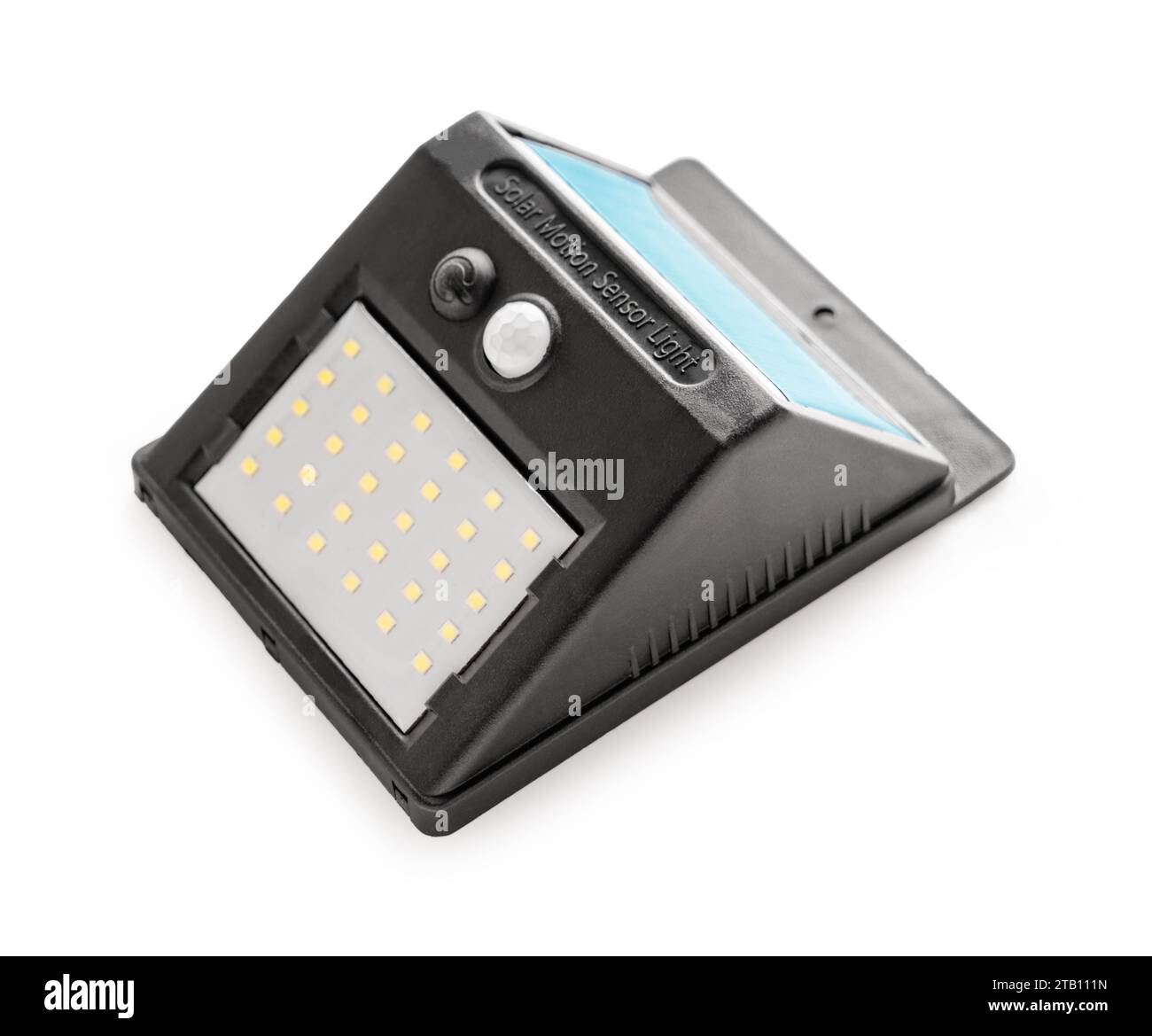 solar powered lamp on white isolated background Stock Photo - Alamy