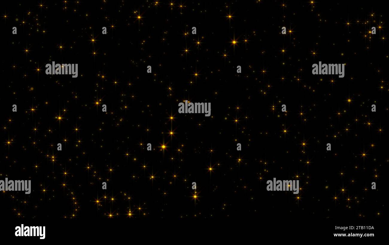Glowing Star Particles flickering on black background Stock Photo - Alamy