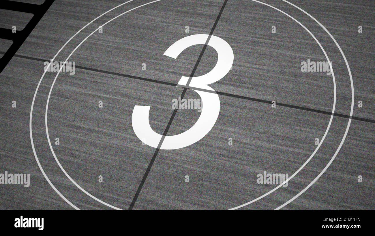 Old Movie Countdown Film Reel, Number Three Stock Photo - Alamy
