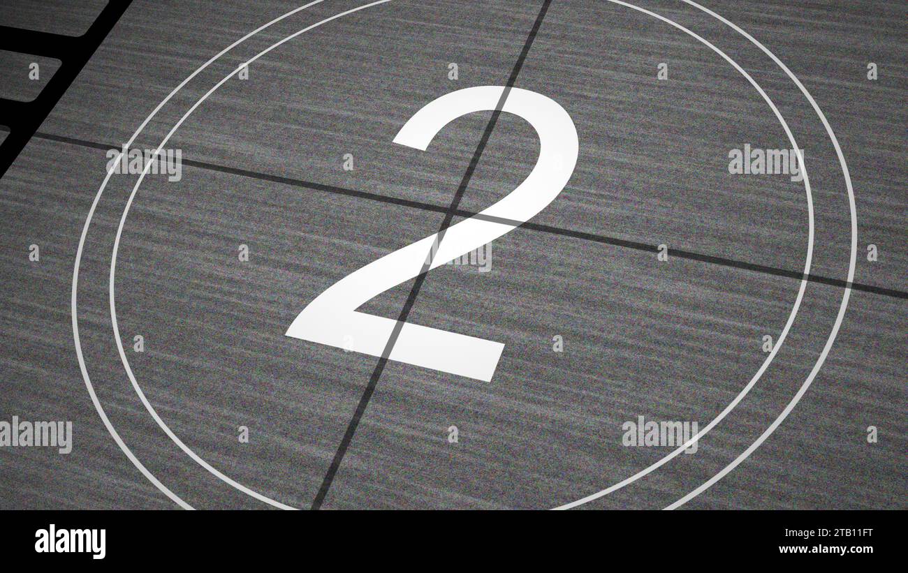 Old Movie Countdown Film Reel, Number two Stock Photo - Alamy