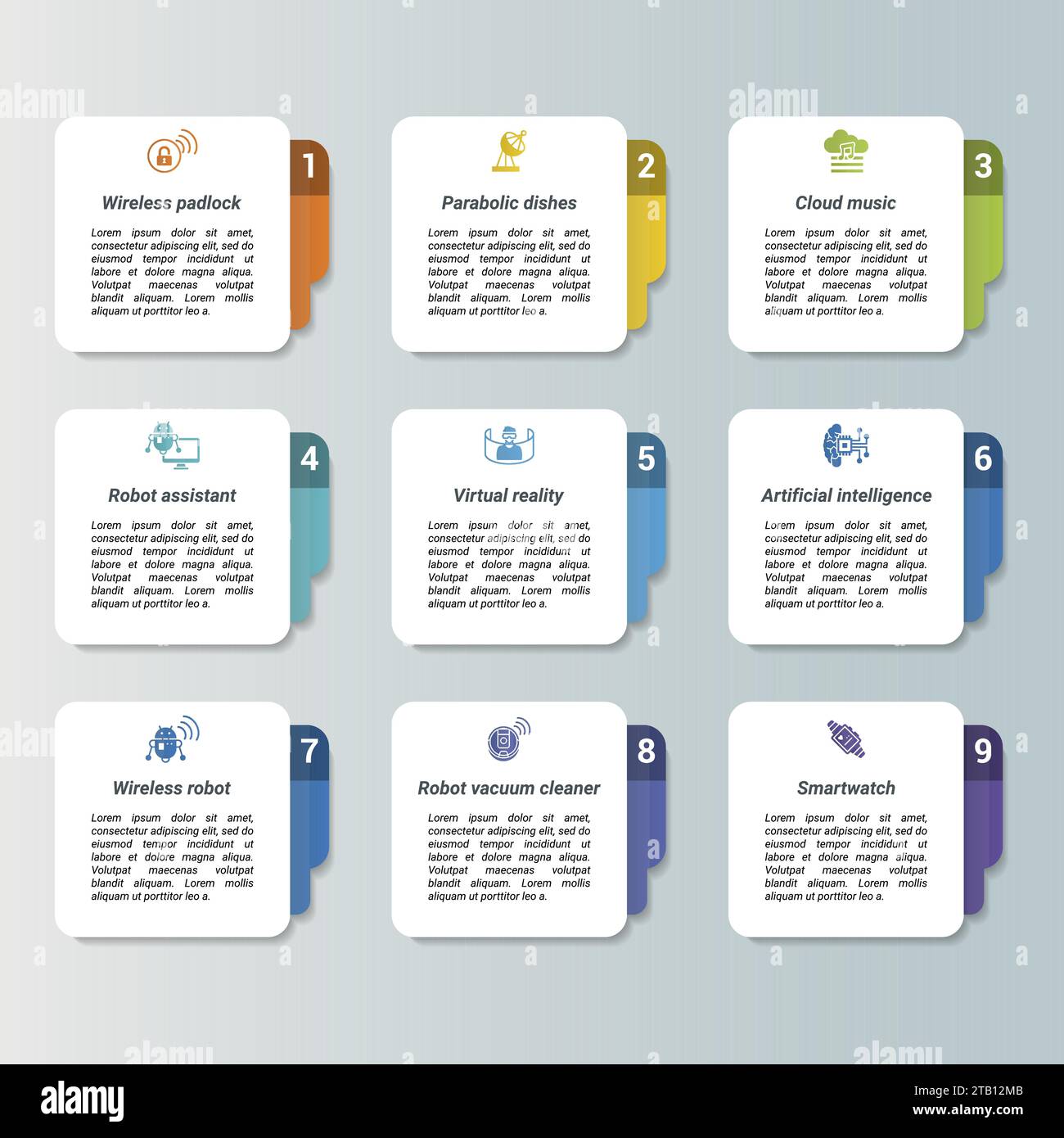 Infographics with Creative Learning theme icons, 10 steps. Such as ...