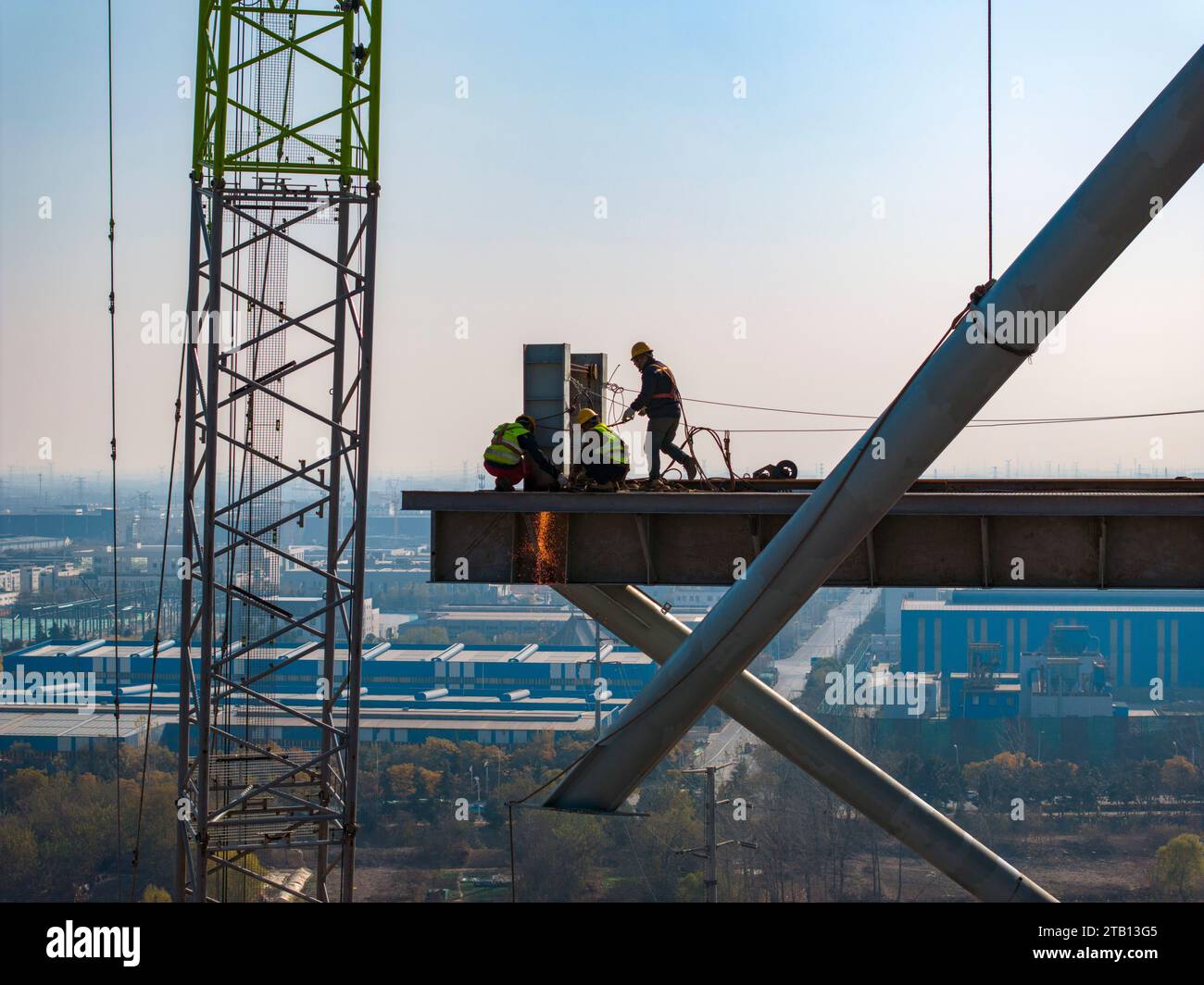 HUAI'AN, CHINA - DECEMBER 3, 2023 - Workers work at the blast furnace ...