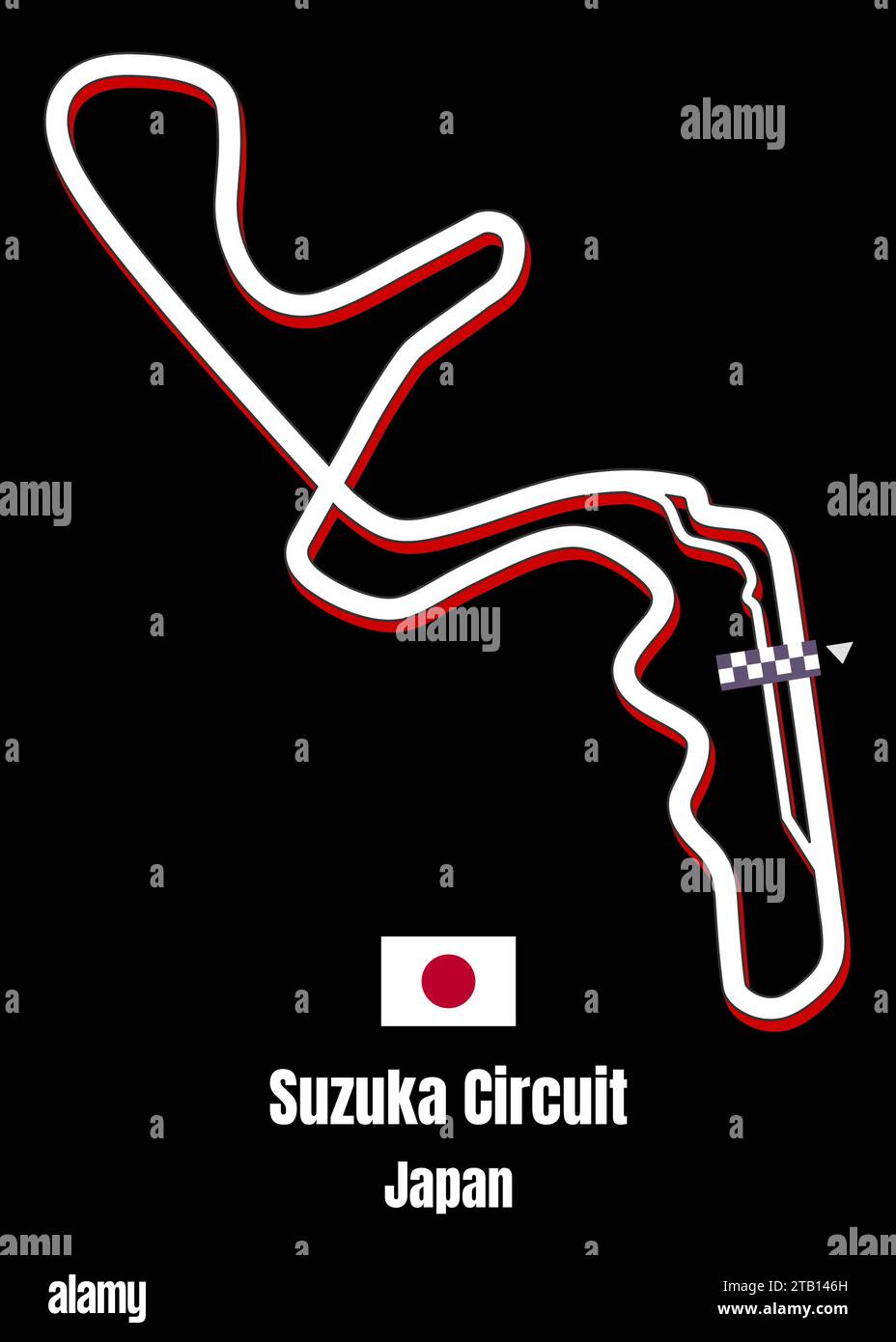 Suzuka Circuit Japan Map Poster Stock Vector Image And Art Alamy