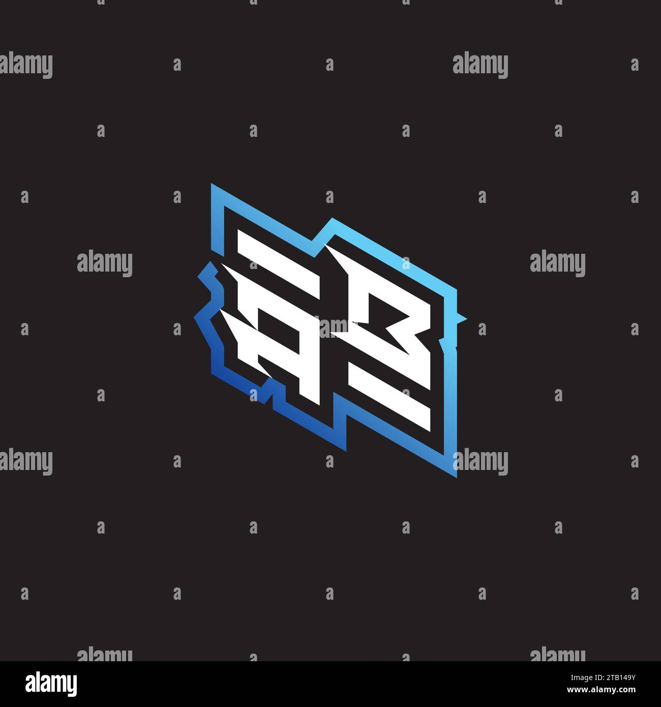 AB initial gaming team, youtube, twitch and clipart stock illustration ...