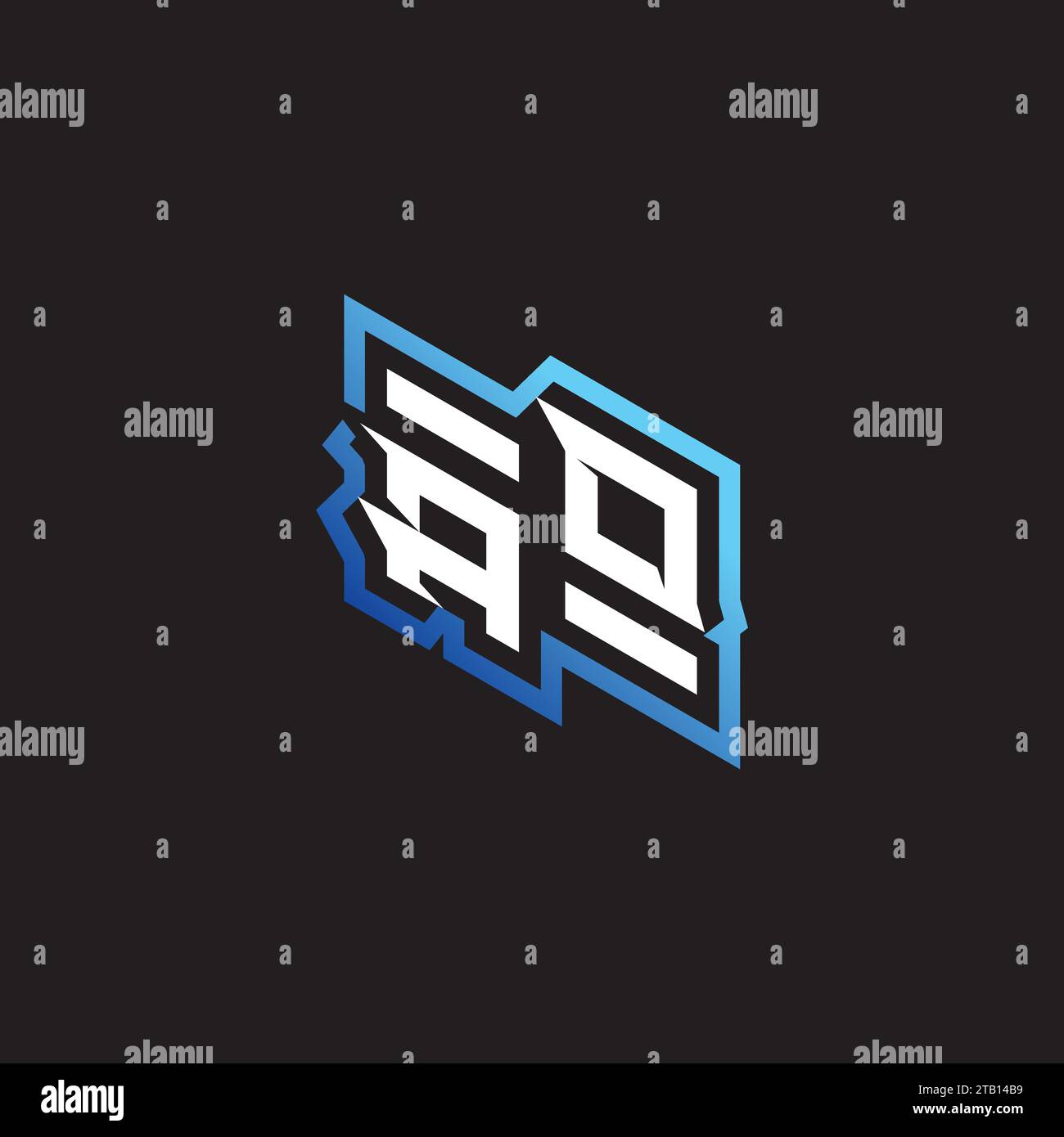 AO initial gaming team, youtube, twitch and clipart stock illustration ...