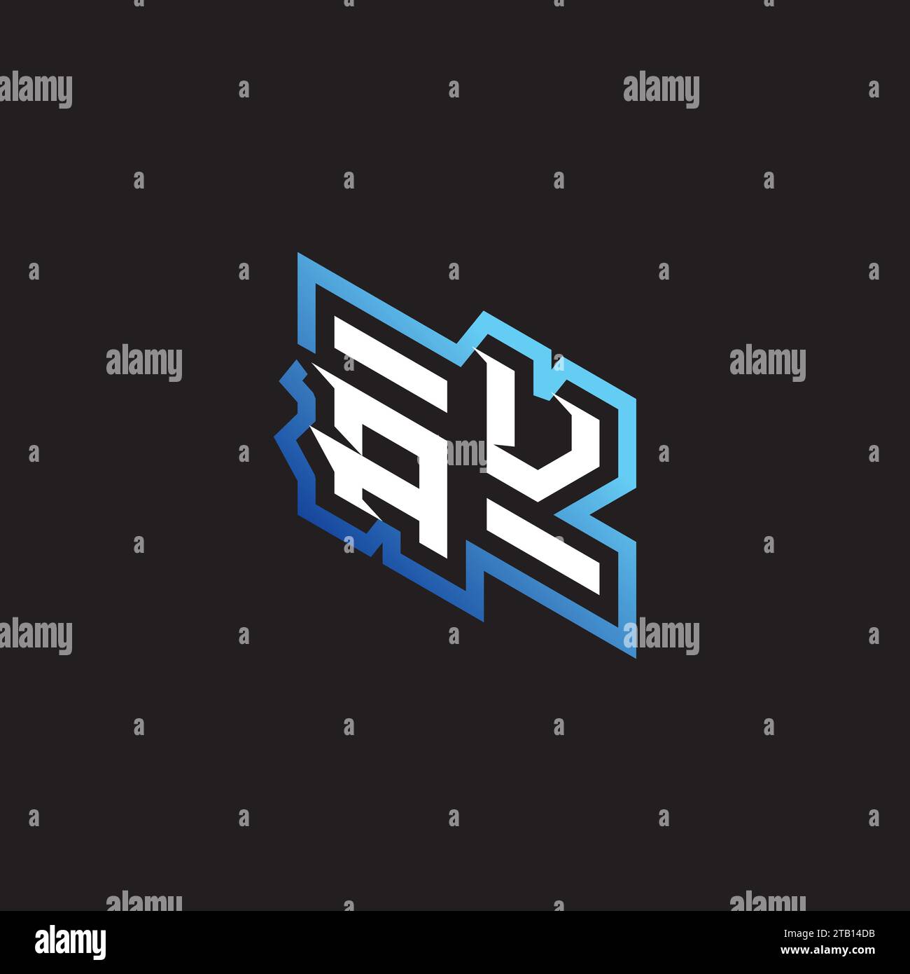 AV initial gaming team, youtube, twitch and clipart stock illustration ...