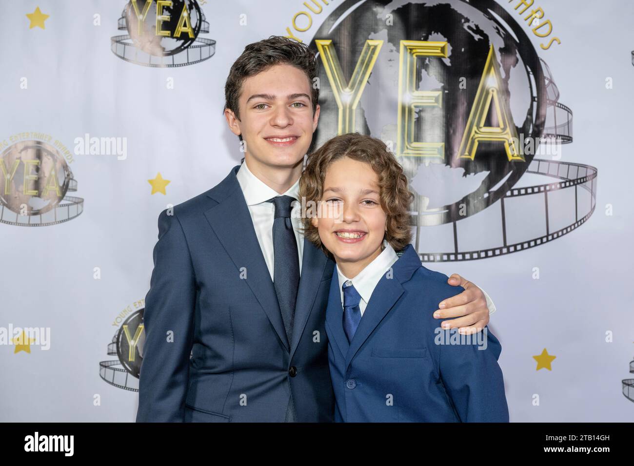 Los Angeles, USA. 03rd Dec, 2023. Actors Caleb Reese Paul, Hudson Paul ...