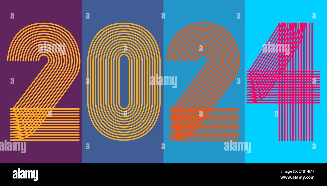 Modern 2024 background vector illustration. Minimal abstract graphic ...