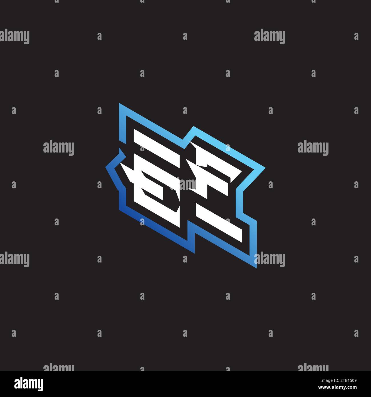 EF initial gaming team, youtube, twitch and clipart stock illustration ...