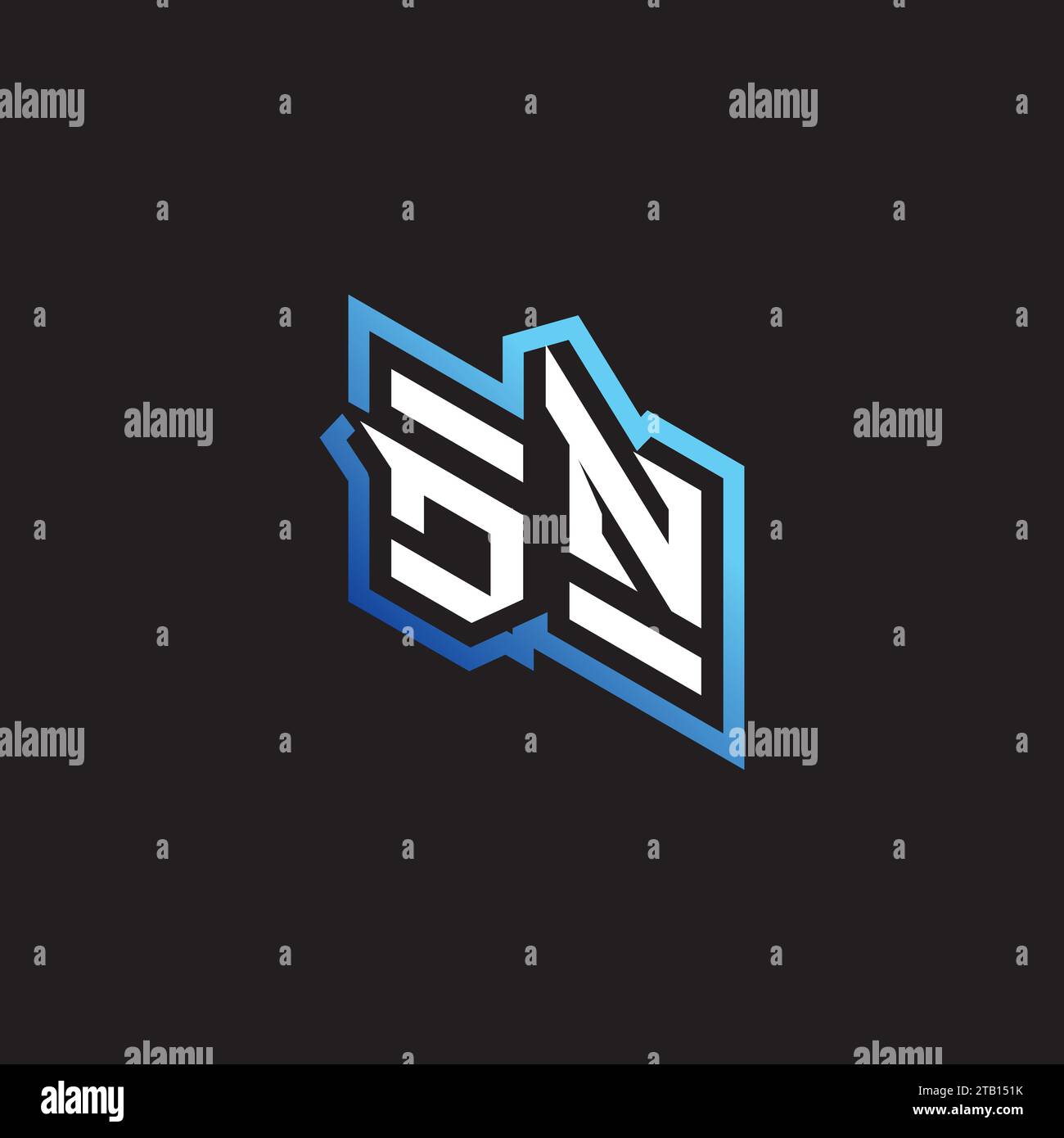 DN initial gaming team, youtube, twitch and clipart stock illustration ...