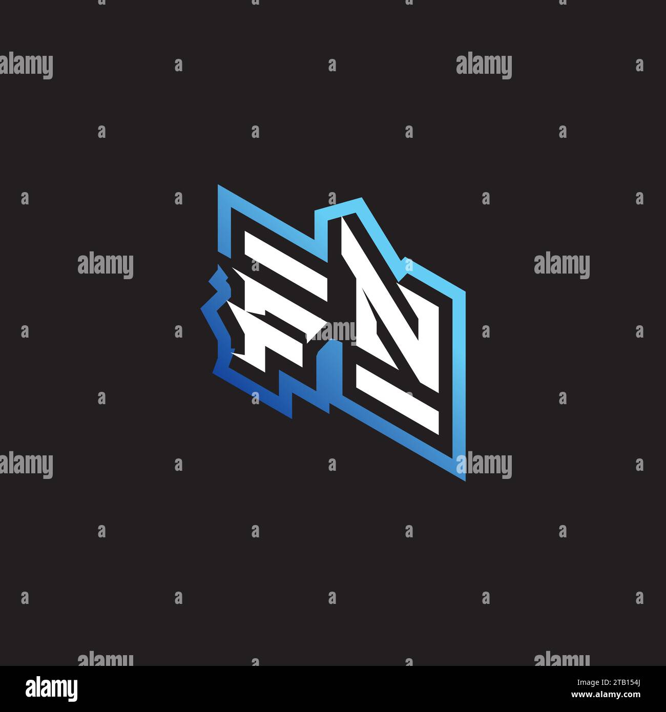 FN initial gaming team, youtube, twitch and clipart stock illustration ...