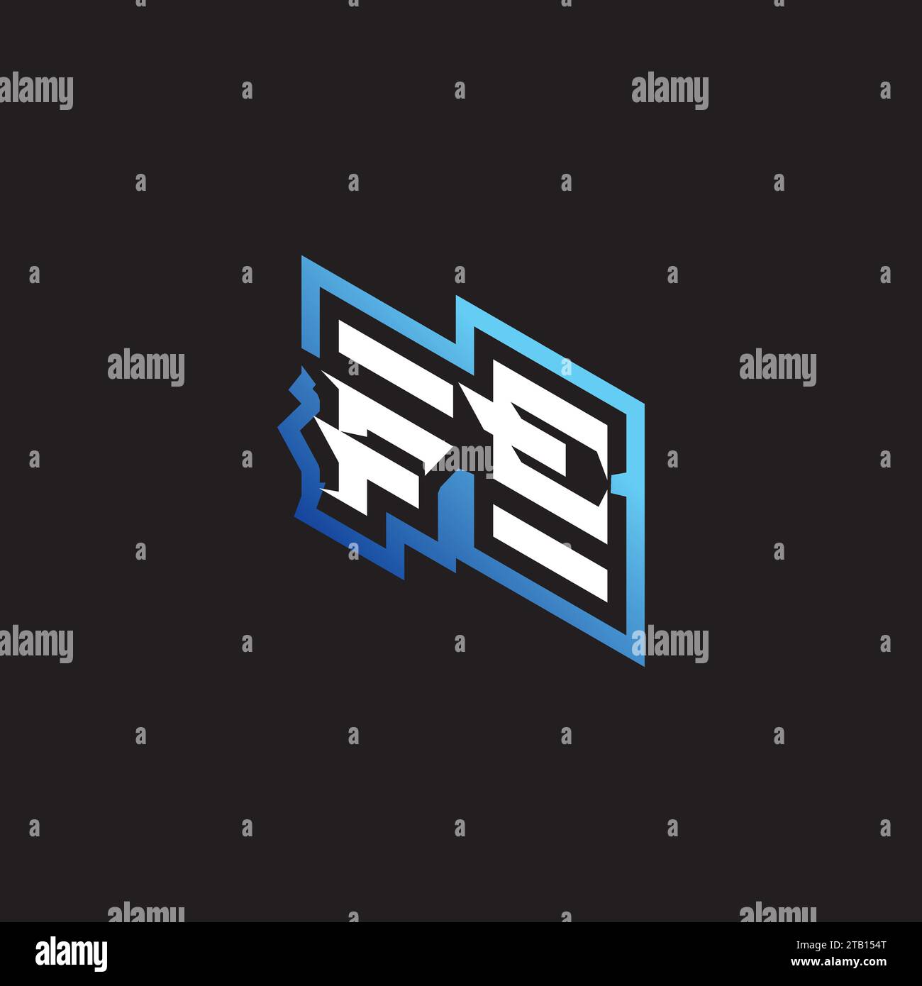 FE initial gaming team, youtube, twitch and clipart stock illustration ...