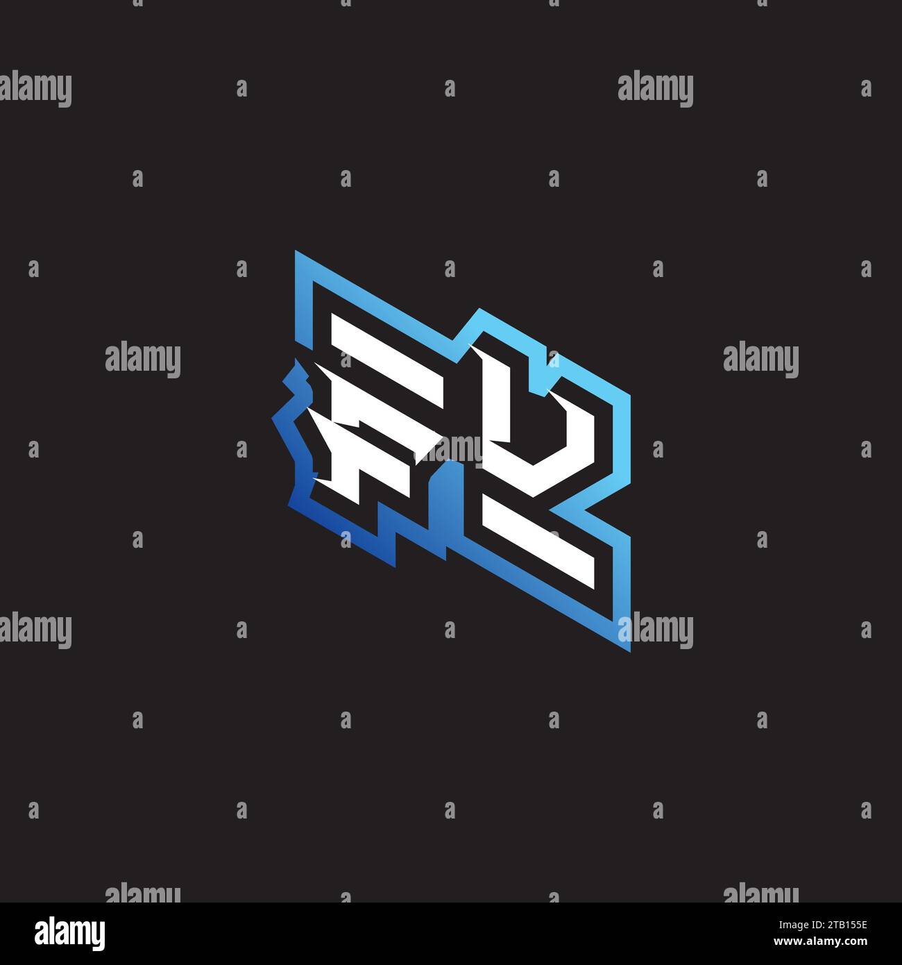 FV initial gaming team, youtube, twitch and clipart stock illustration ...