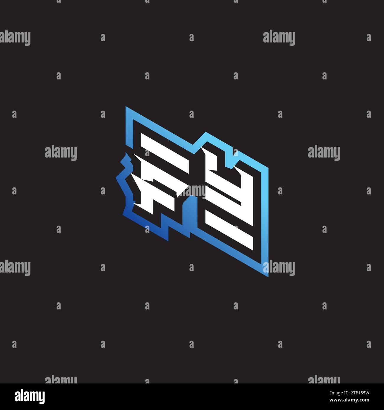 FY initial gaming team, youtube, twitch and clipart stock illustration ...