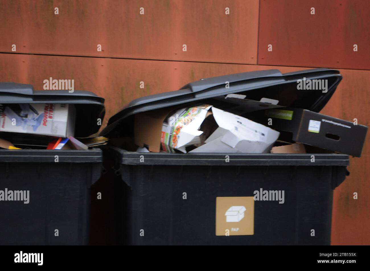 Copenhagen, Denmark /03 December 2023/.Female person at waste plastic ...