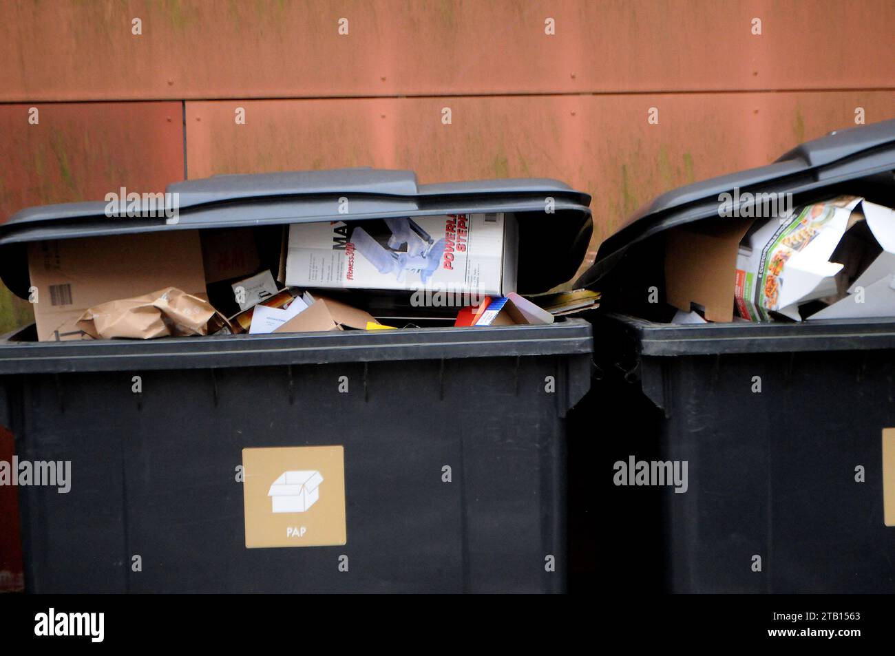 Copenhagen, Denmark /03 December 2023/.Female person at waste plastic ...