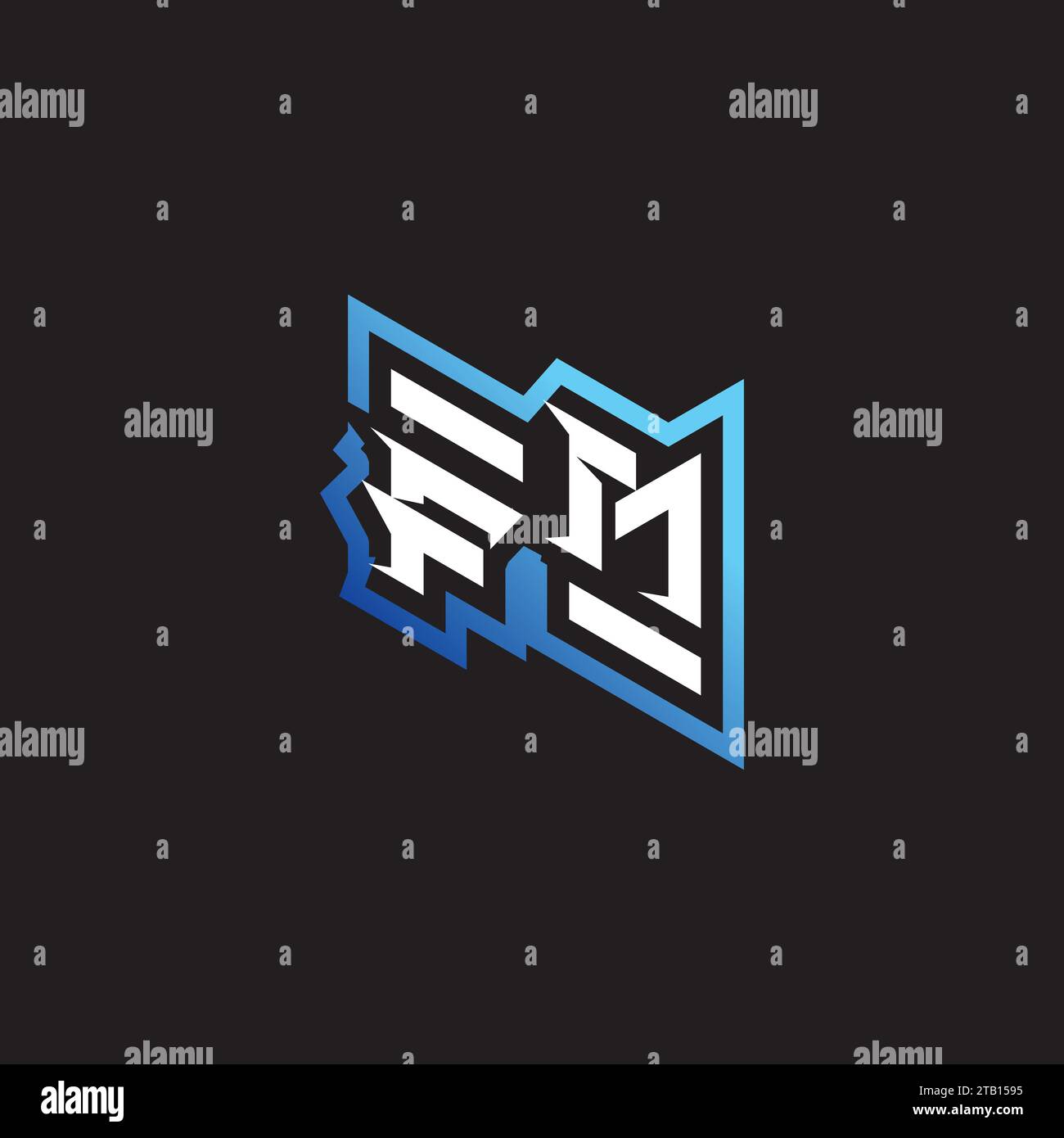 FM initial gaming team, youtube, twitch and clipart stock illustration ...