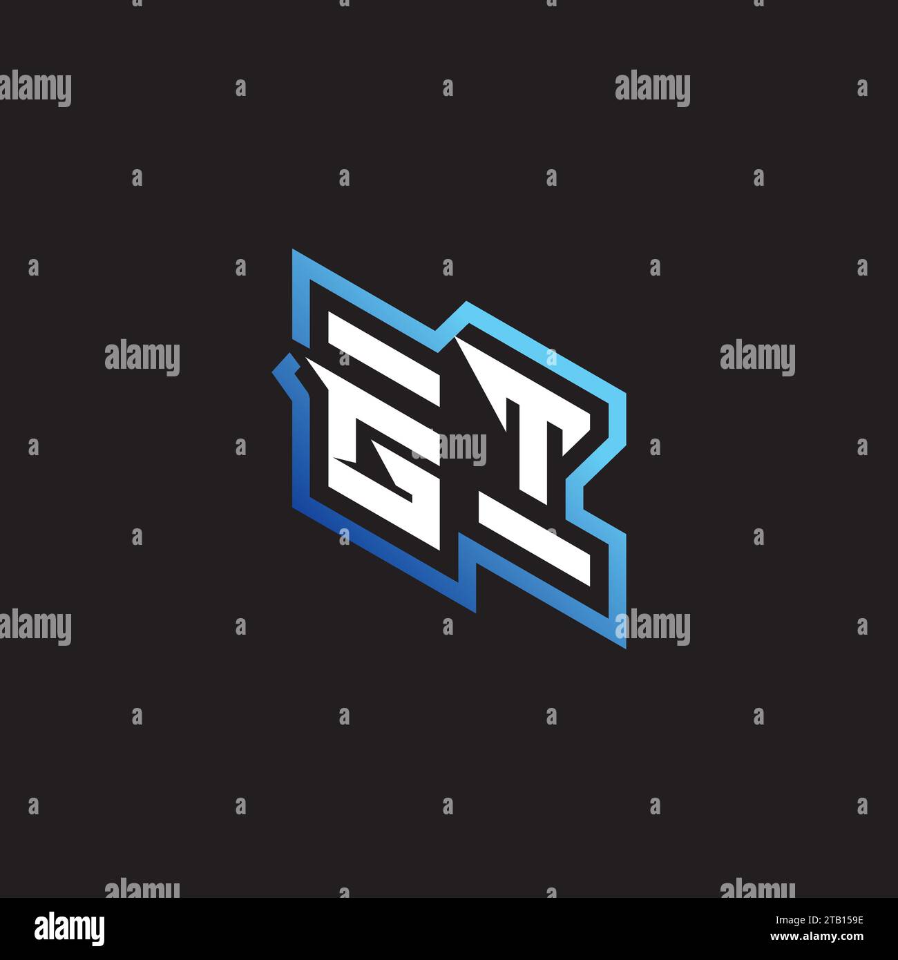 GT initial gaming team, youtube, twitch and clipart stock illustration ...