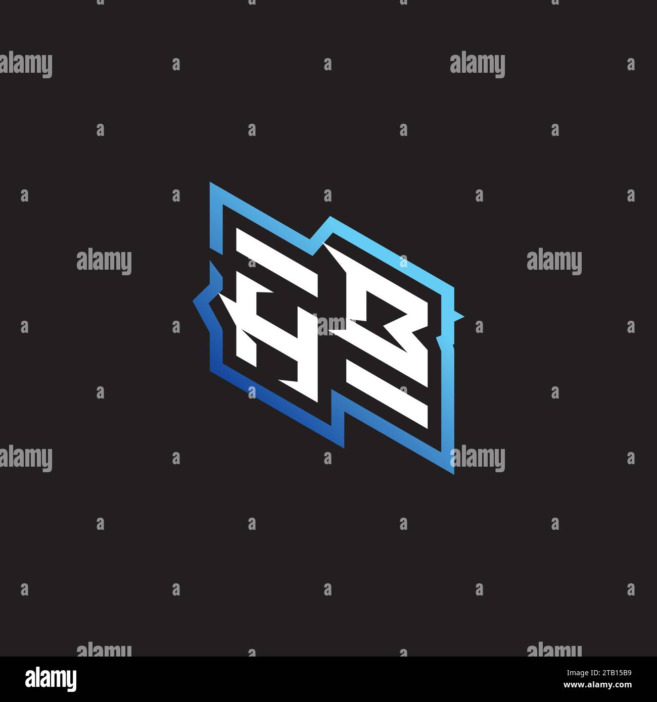HB initial gaming team, youtube, twitch and clipart stock illustration ...