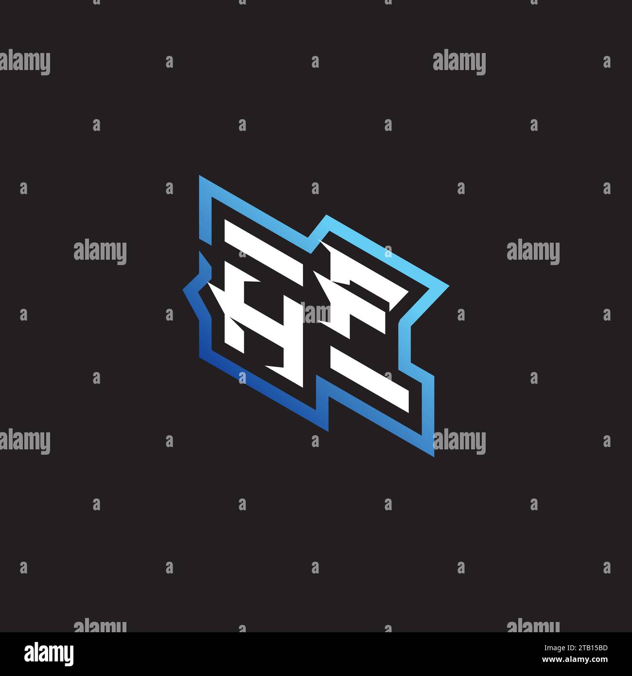 HF initial gaming team, youtube, twitch and clipart stock illustration ...