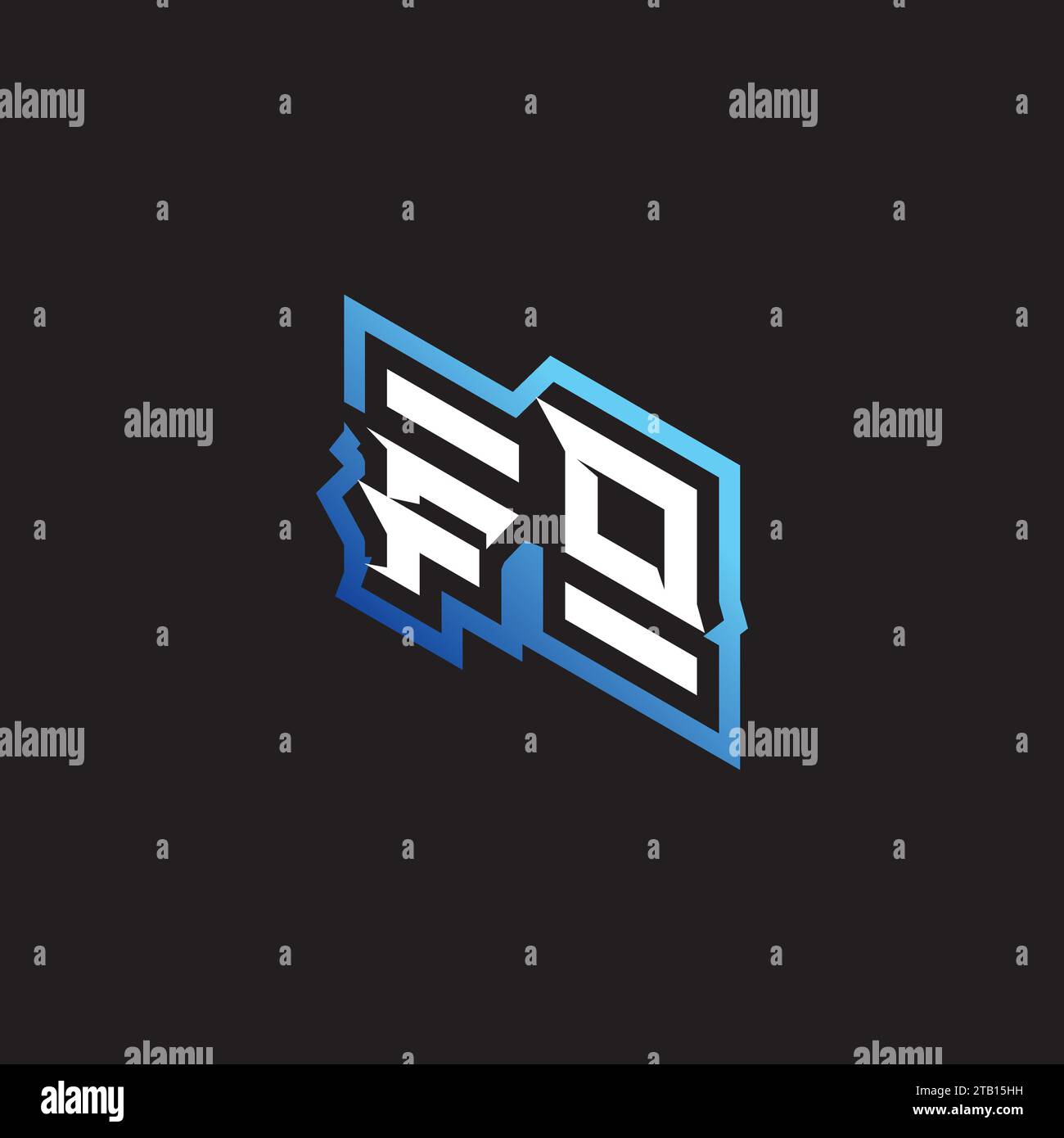 FO initial gaming team, youtube, twitch and clipart stock illustration ...