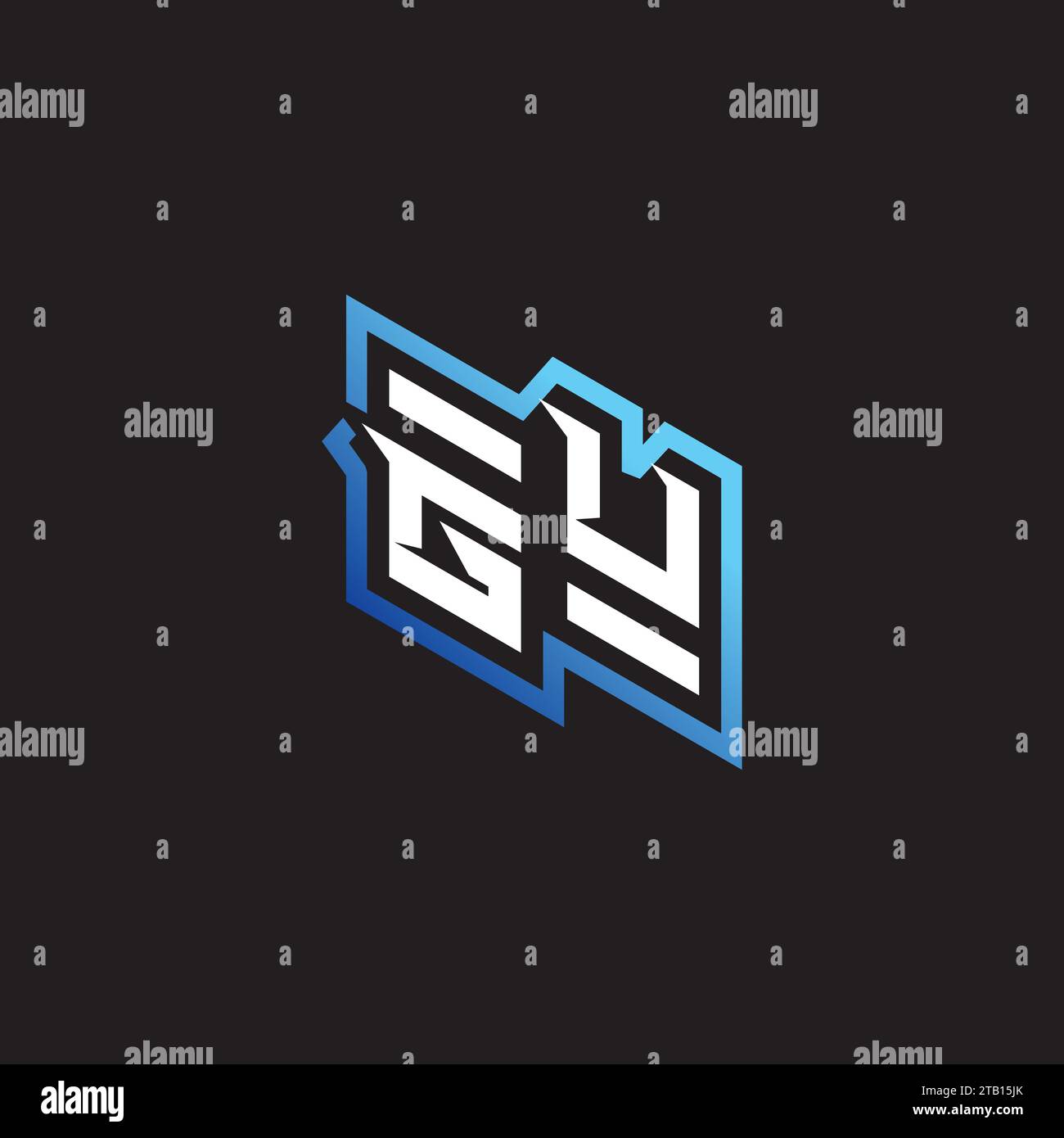GU initial gaming team, youtube, twitch and clipart stock illustration ...