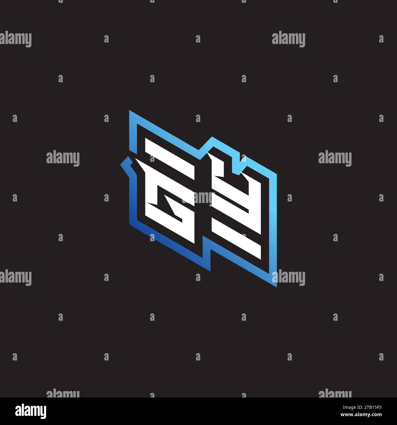 GY initial gaming team, youtube, twitch and clipart stock illustration ...