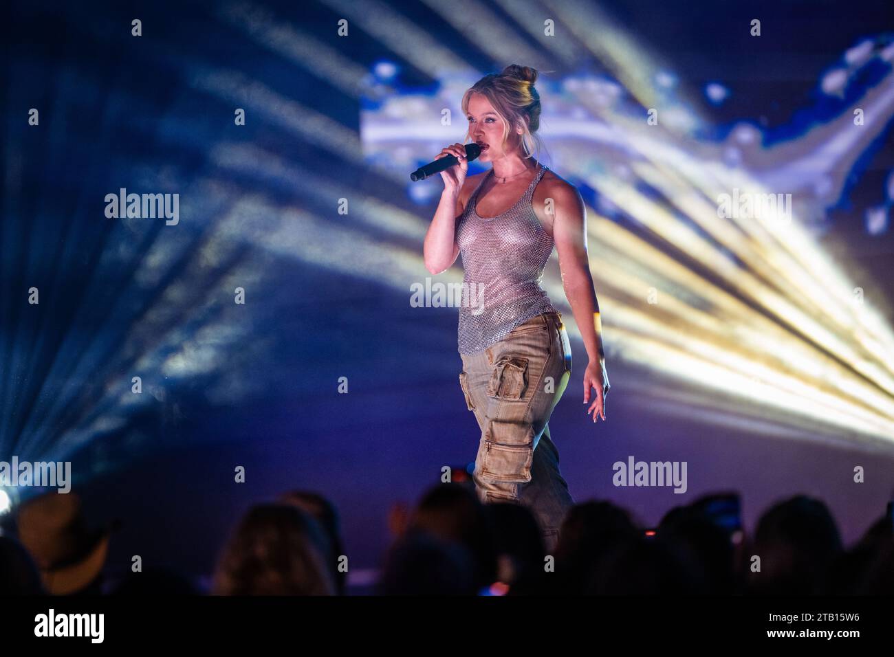 Stockholm, Sweden. 01st Dec, 2023. Zara Larsson on stage during the final of Swedish Idol in ...