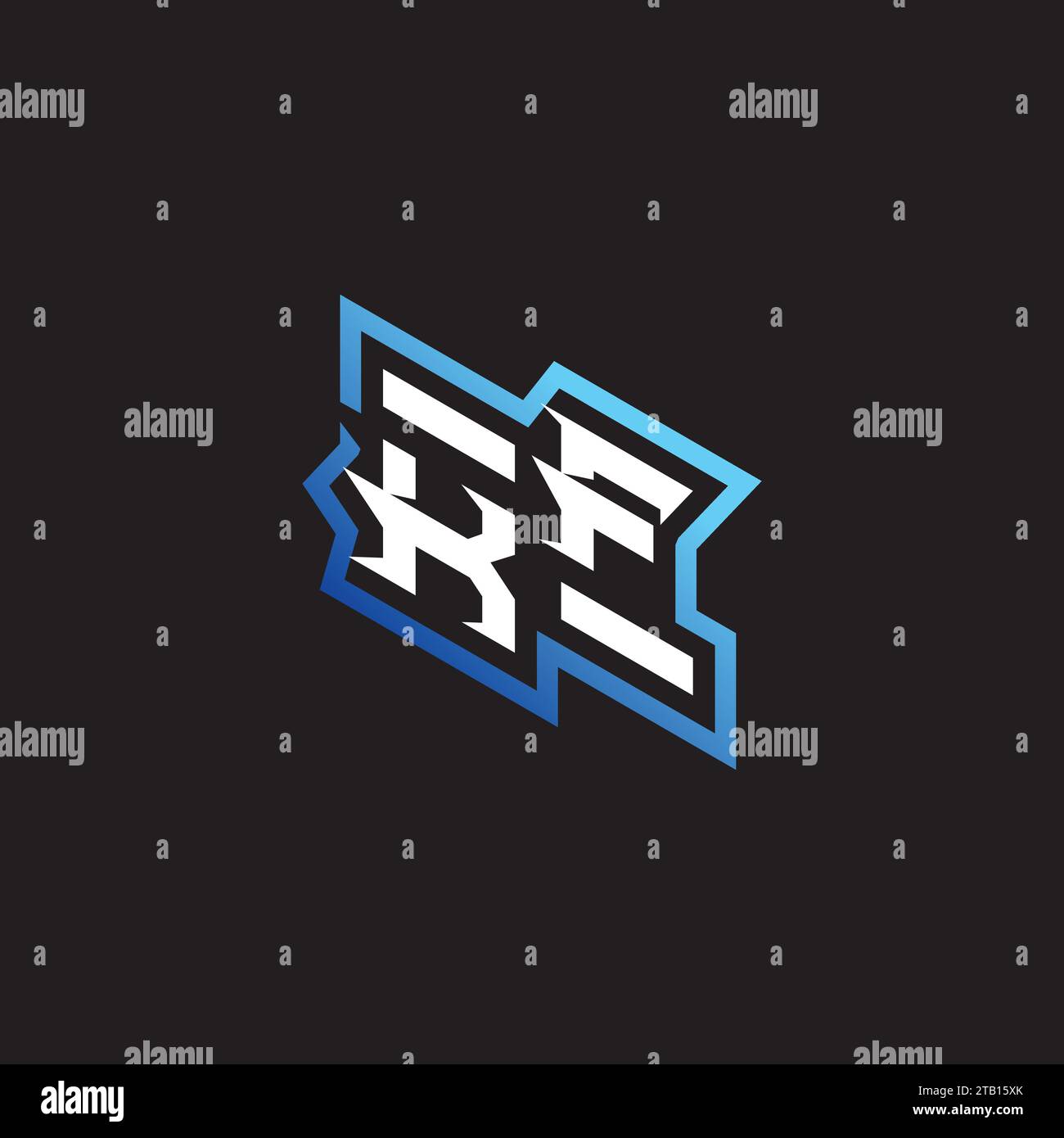 KF initial gaming team, youtube, twitch and clipart stock illustration ...