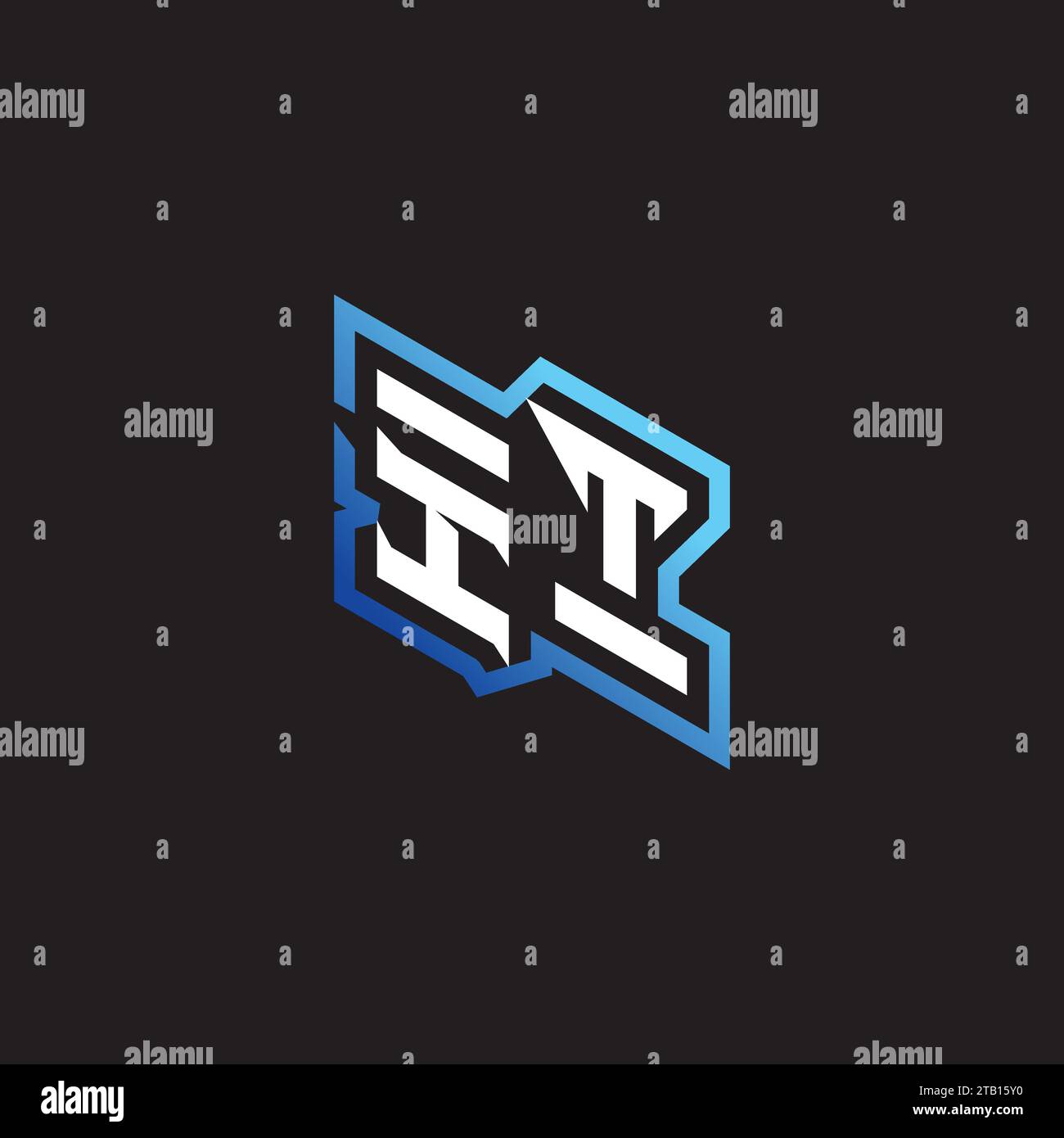 IT initial gaming team, youtube, twitch and clipart stock illustration ...