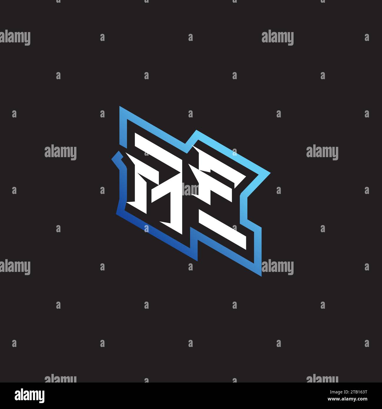 MF initial gaming team, youtube, twitch and clipart stock illustration ...