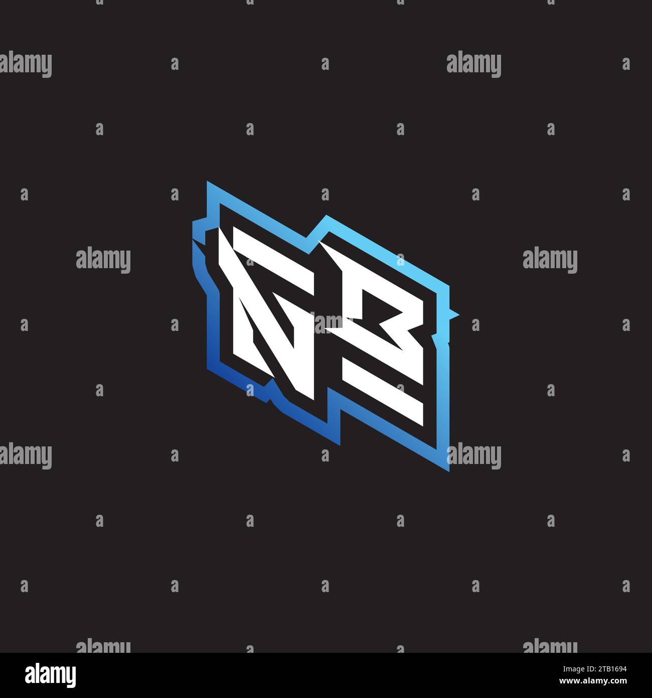 NB initial gaming team, youtube, twitch and clipart stock illustration ...