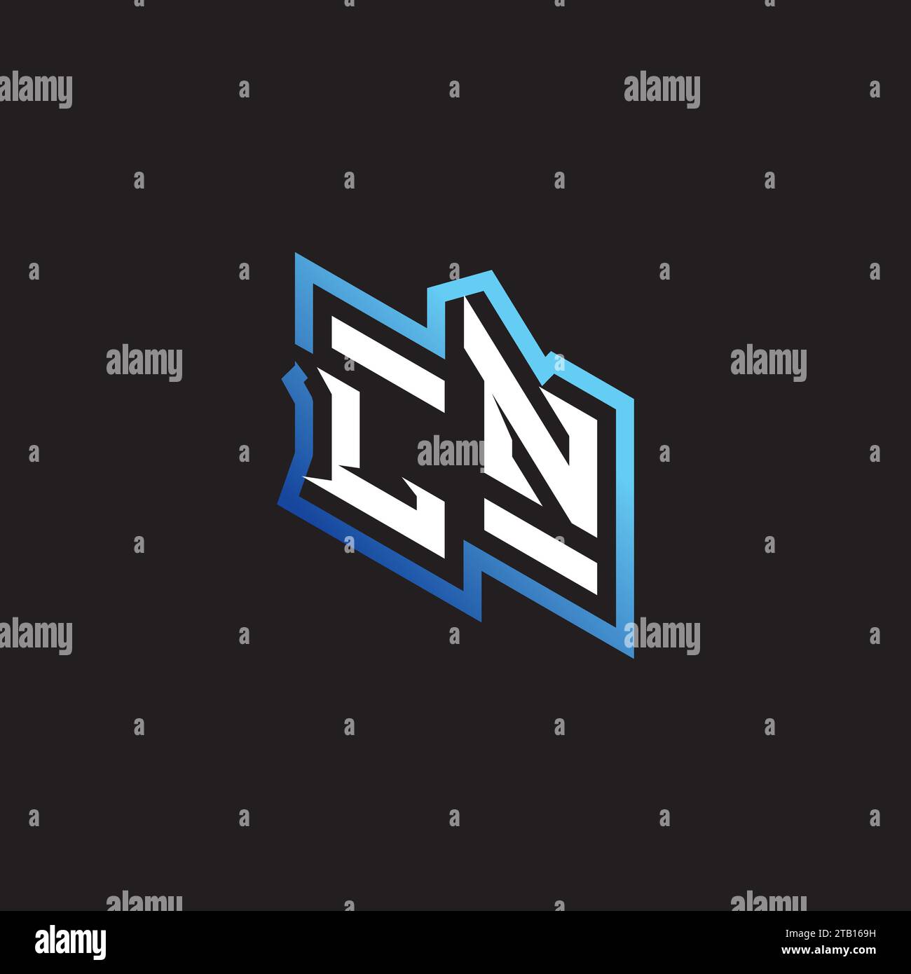 LN initial gaming team, youtube, twitch and clipart stock illustration ...
