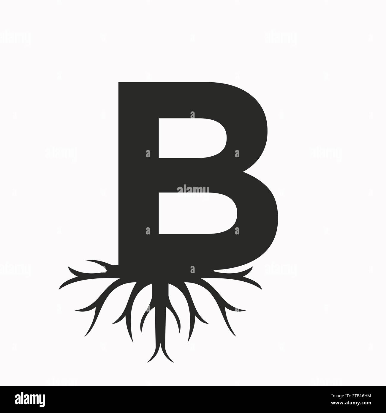 Root Logo On Letter B, Ecology Roof Symbol Vector Template Stock Vector ...