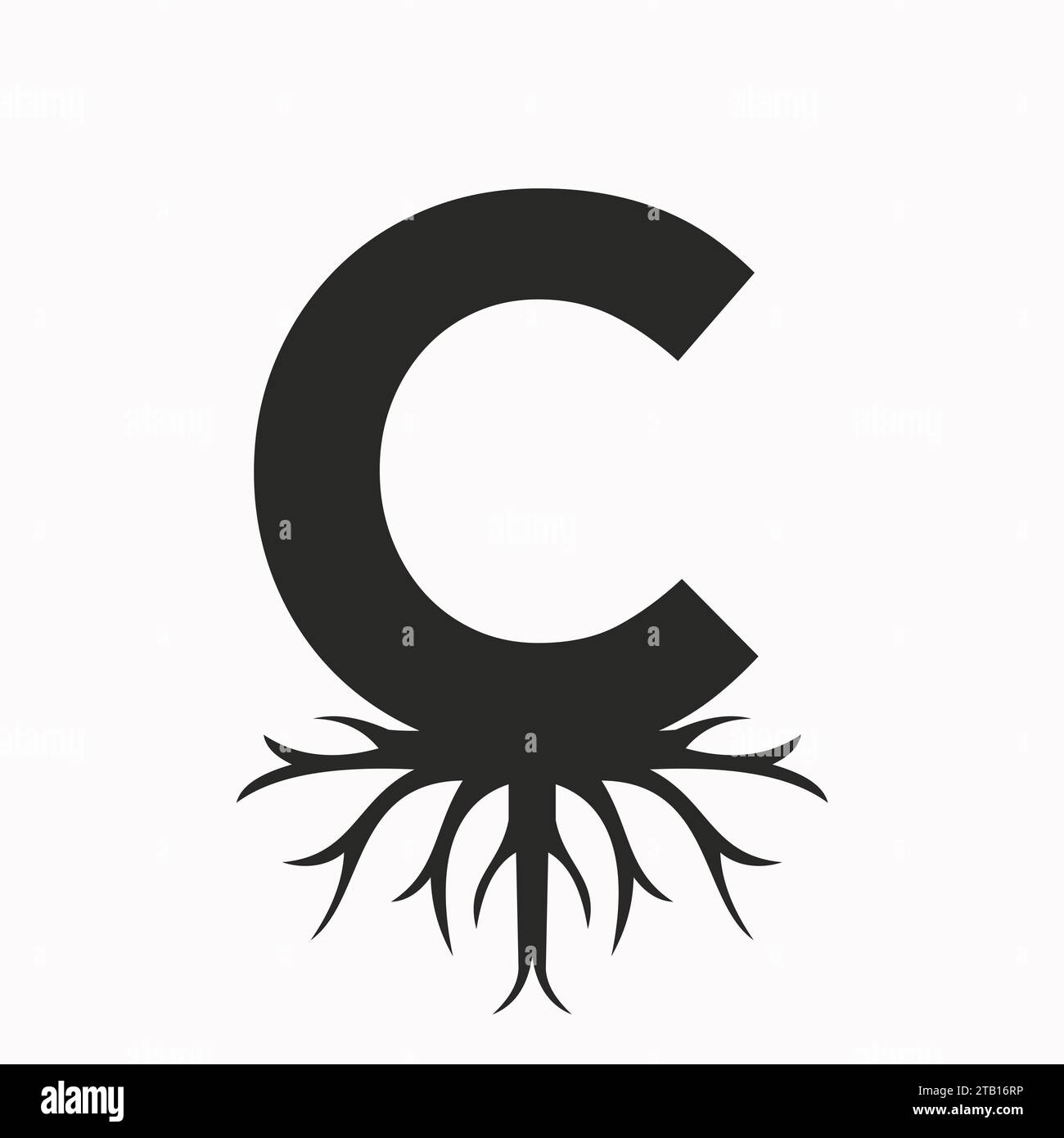 Root Logo On Letter C, Ecology Roof Symbol Vector Template Stock Vector ...
