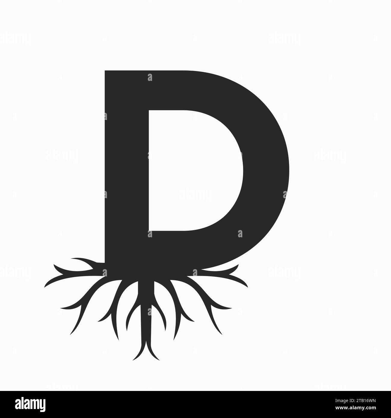 Root Logo On Letter D, Ecology Roof Symbol Vector Template Stock Vector ...