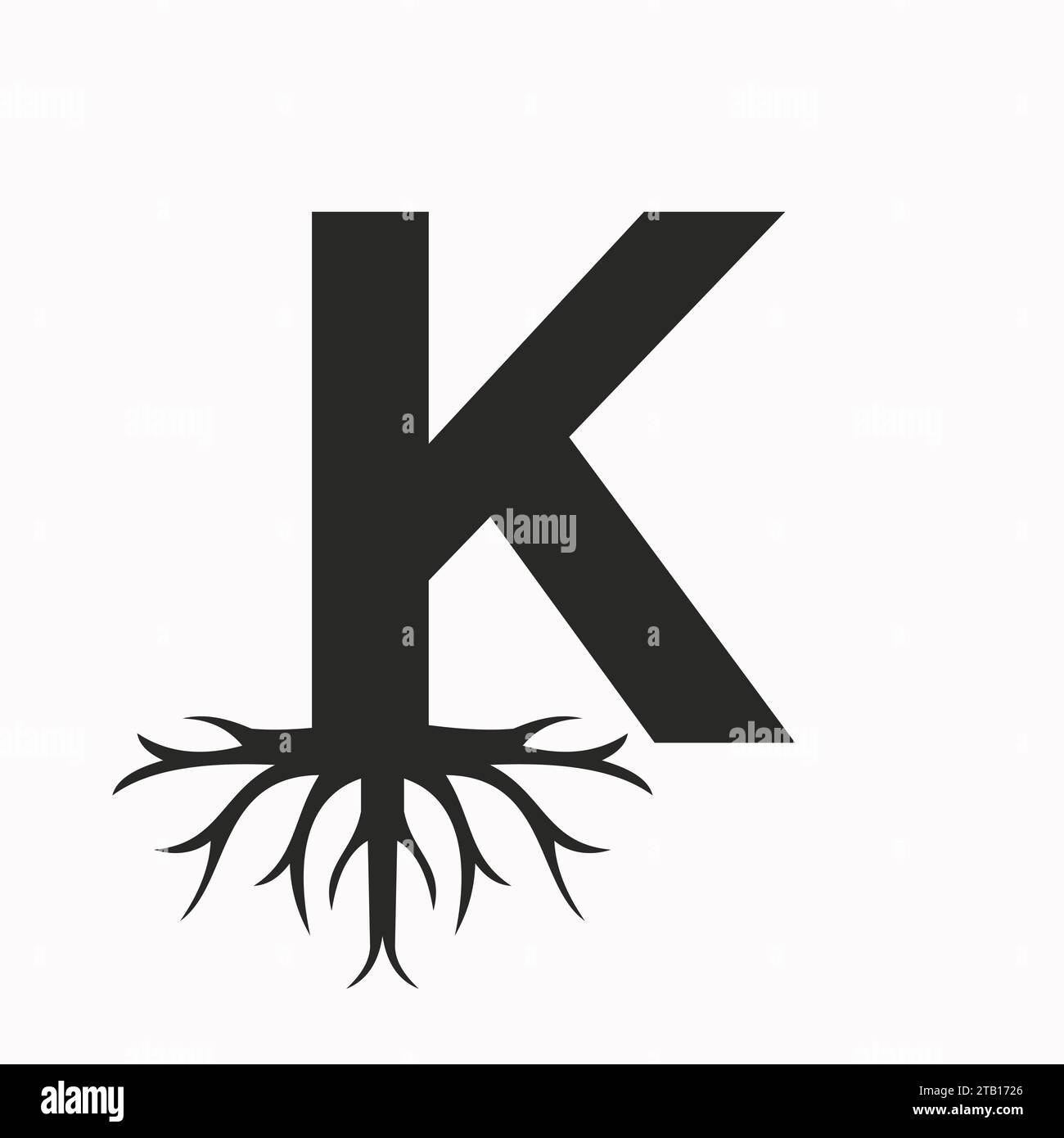 Root Logo On Letter K, Ecology Roof Symbol Vector Template Stock Vector ...