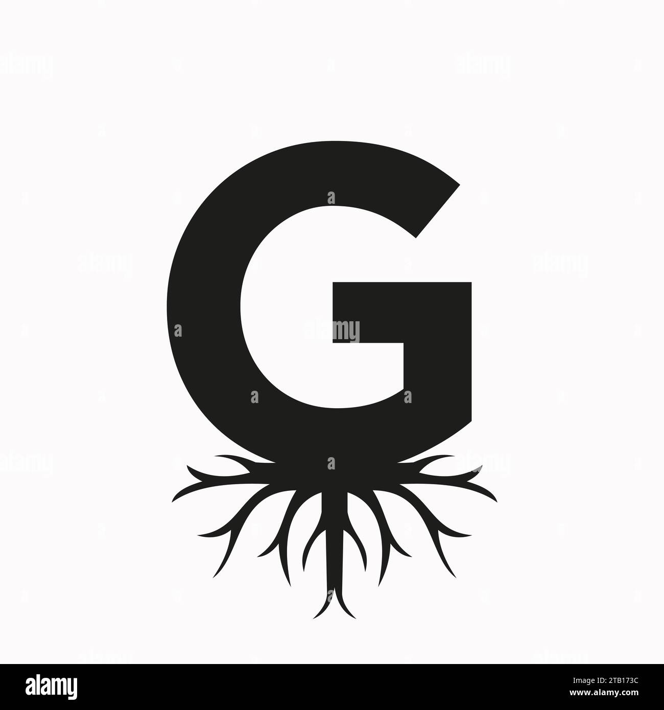 Root Logo On Letter G, Ecology Roof Symbol Vector Template Stock Vector ...