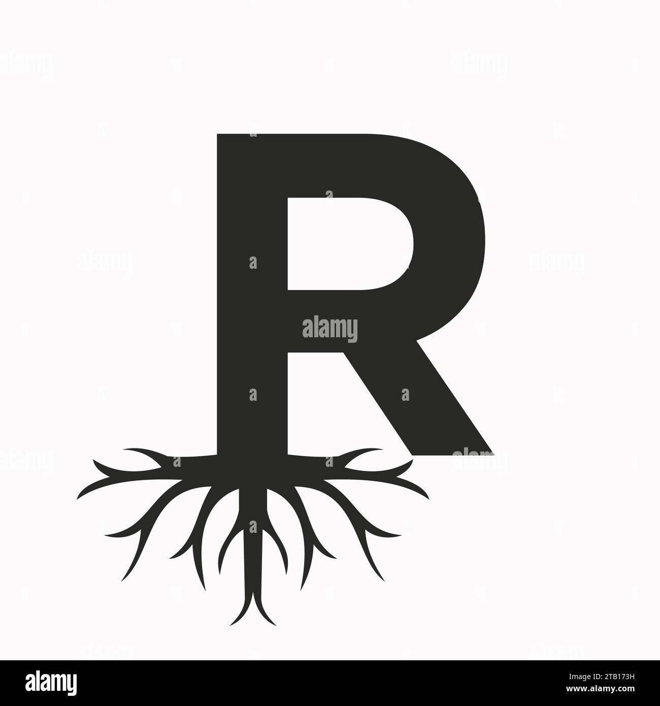 Root Logo On Letter R, Ecology Roof Symbol Vector Template Stock Vector ...