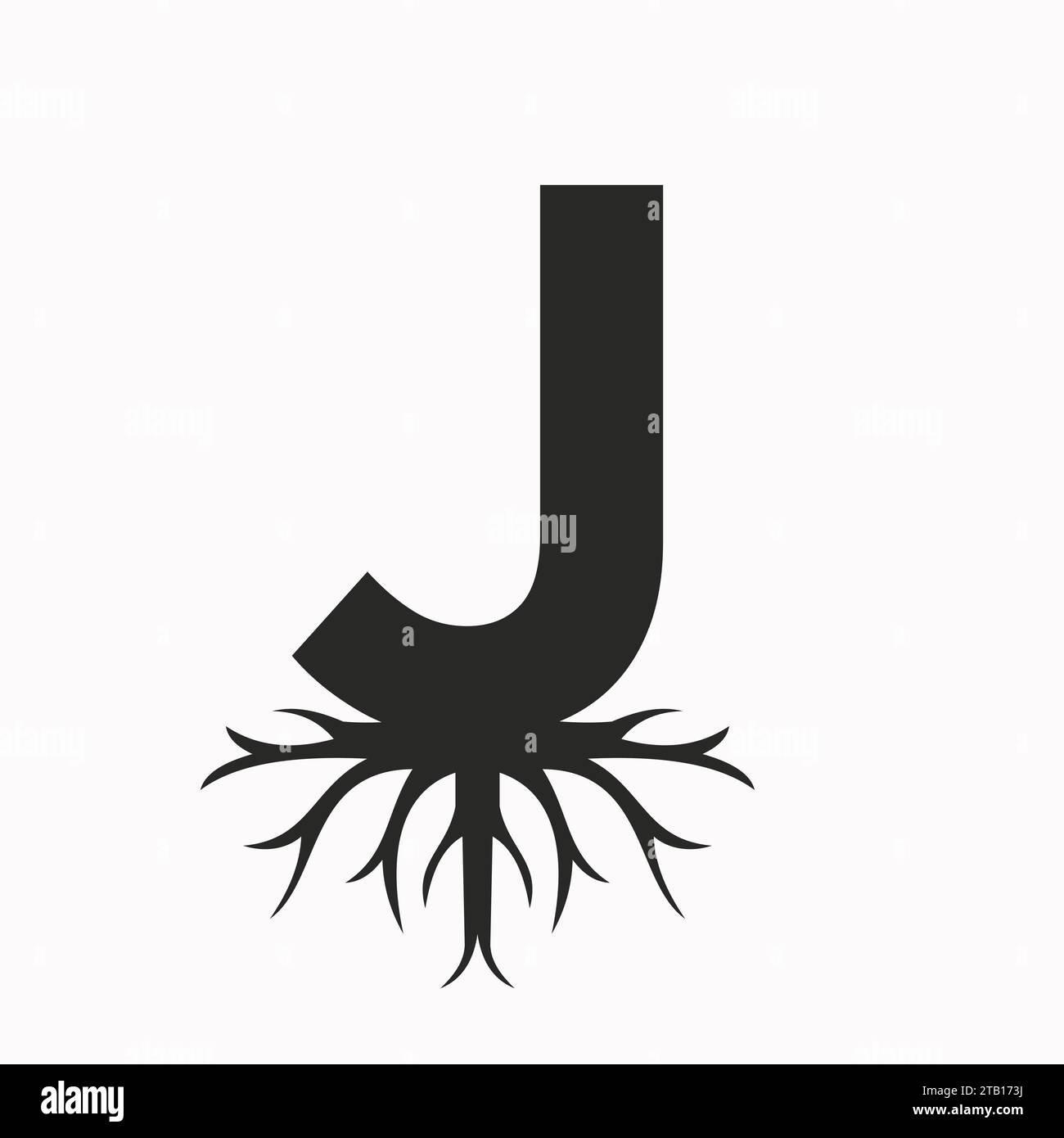 Root Logo On Letter J, Ecology Roof Symbol Vector Template Stock Vector ...
