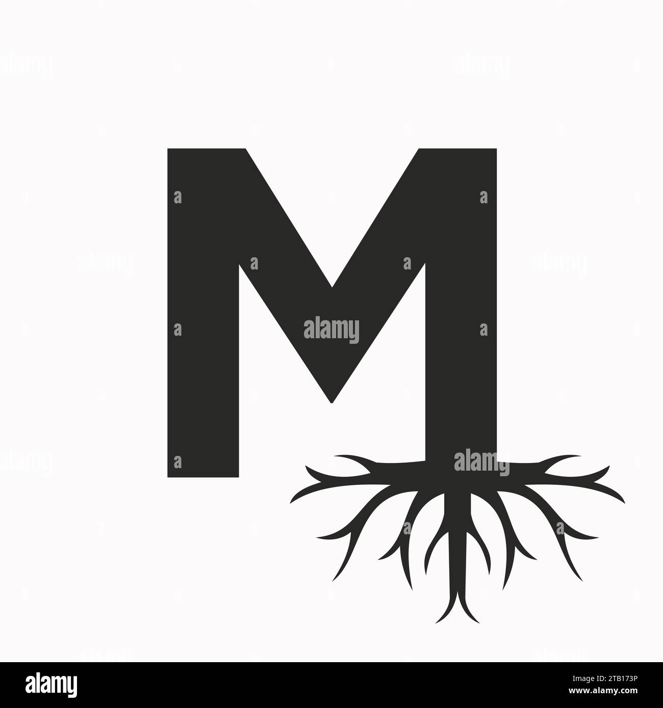 Root Logo On Letter M, Ecology Roof Symbol Vector Template Stock Vector ...