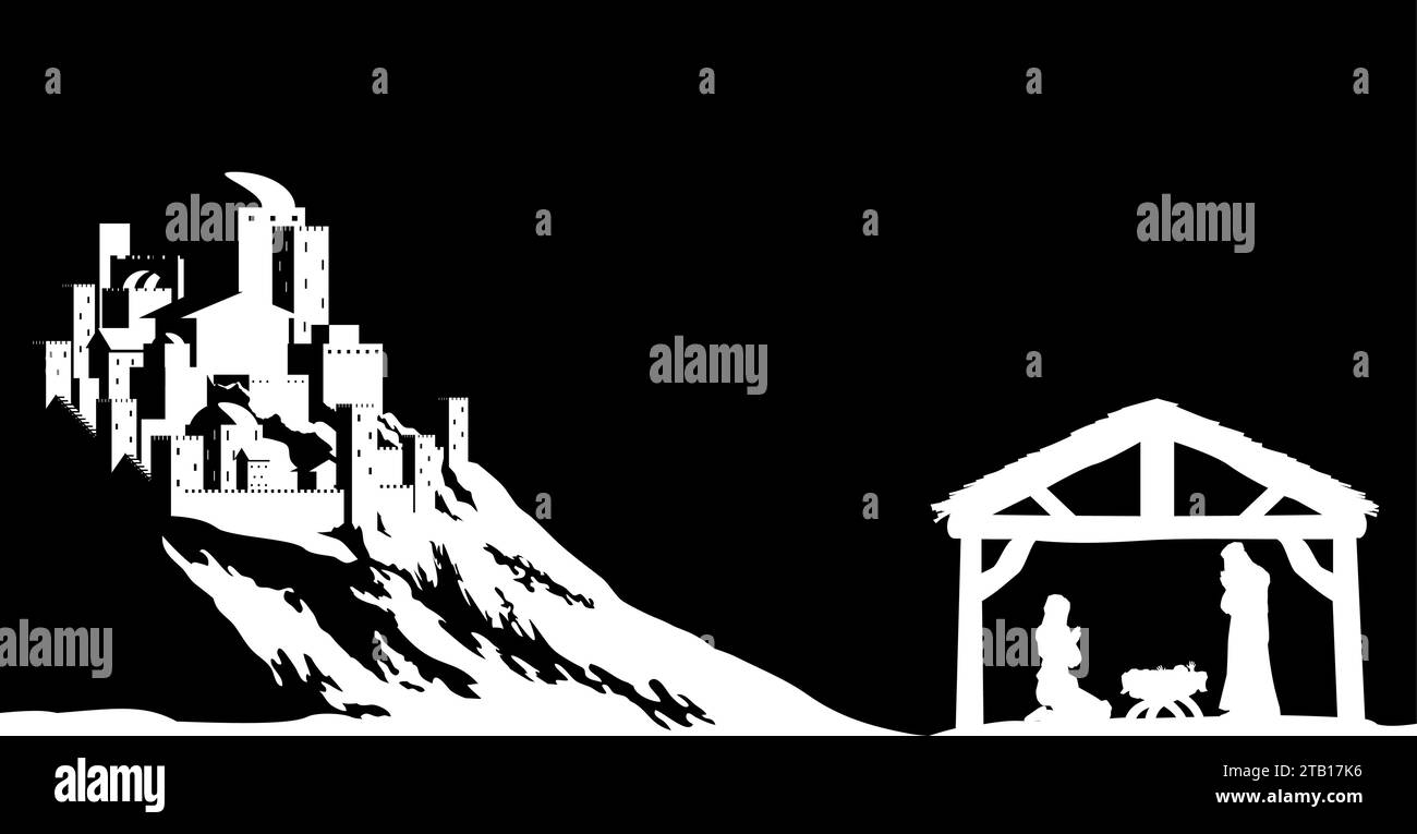 Christmas nativity scene holy Black and White Stock Photos & Images - Alamy
