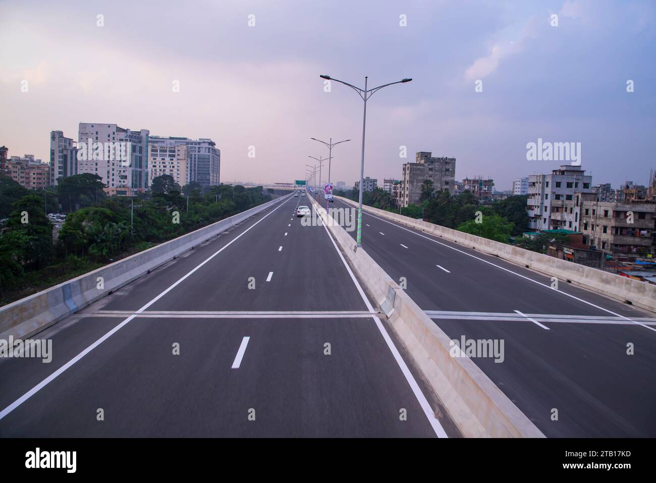Non-stop speed way Dhaka Elevated Expressway with blue sky view Stock ...