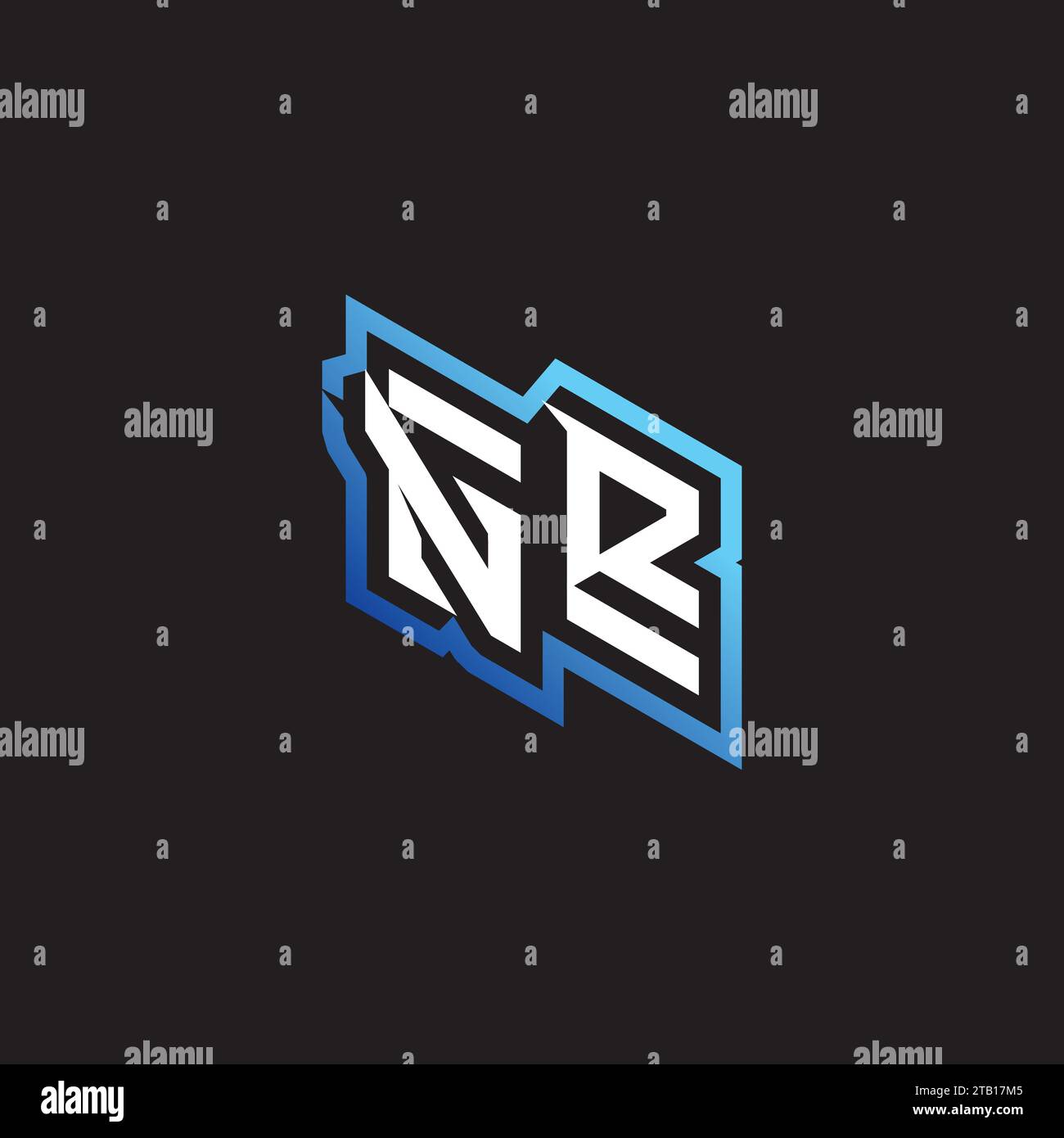 NR initial gaming team, youtube, twitch and clipart stock illustration ...