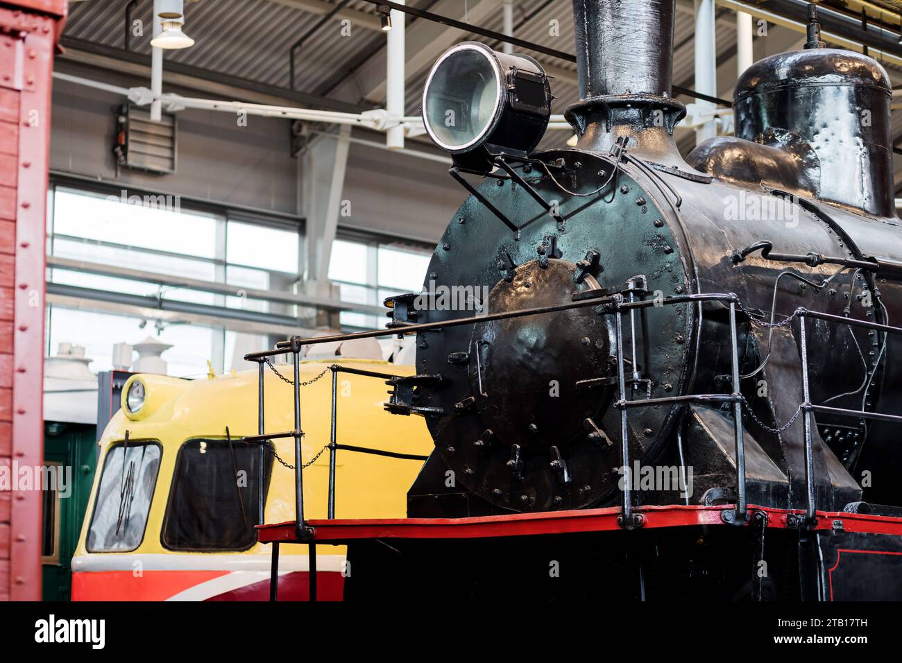 Beautiful Historic Steam Locomotive. Vintage train Stock Photo - Alamy